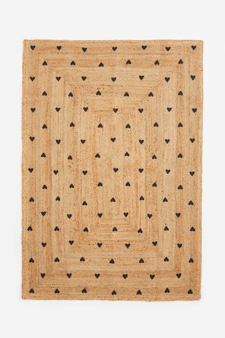 Patterned Jute Rug - Beige/hearts - Home All | H&M US