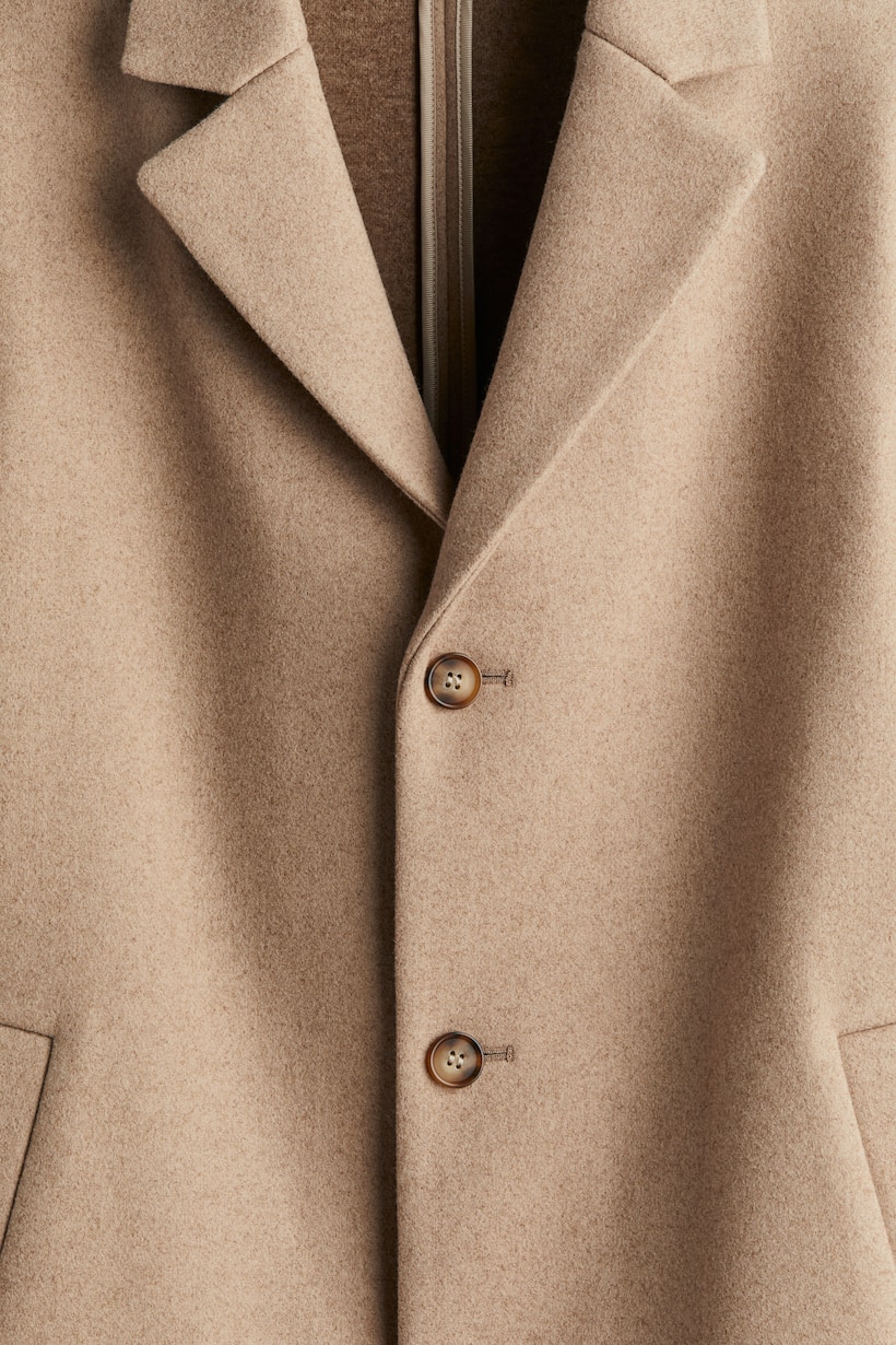 Slim Fit Wool-Blend Coat - Beige - Men | H&M US