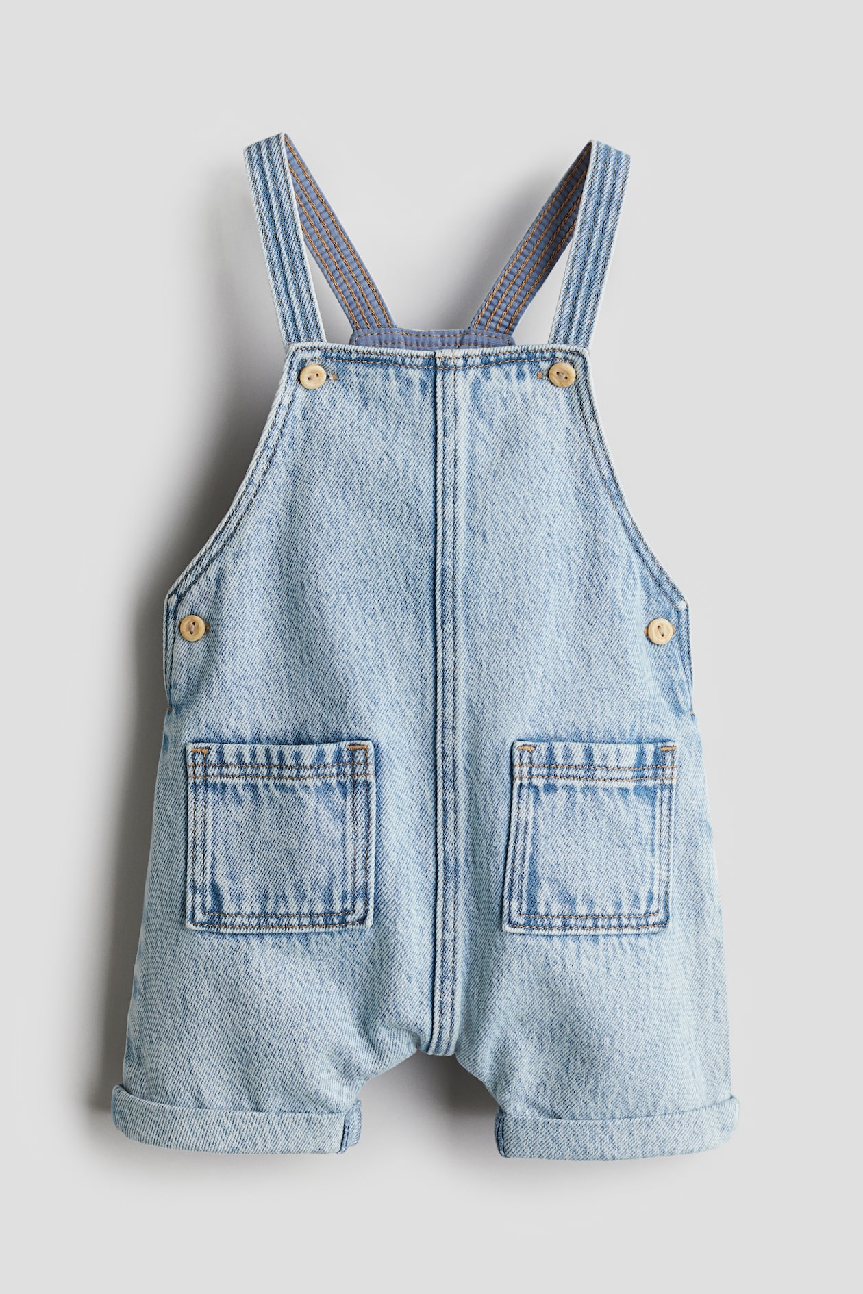 Light denim blue Denim Dungaree Shorts for kids | H&M AU