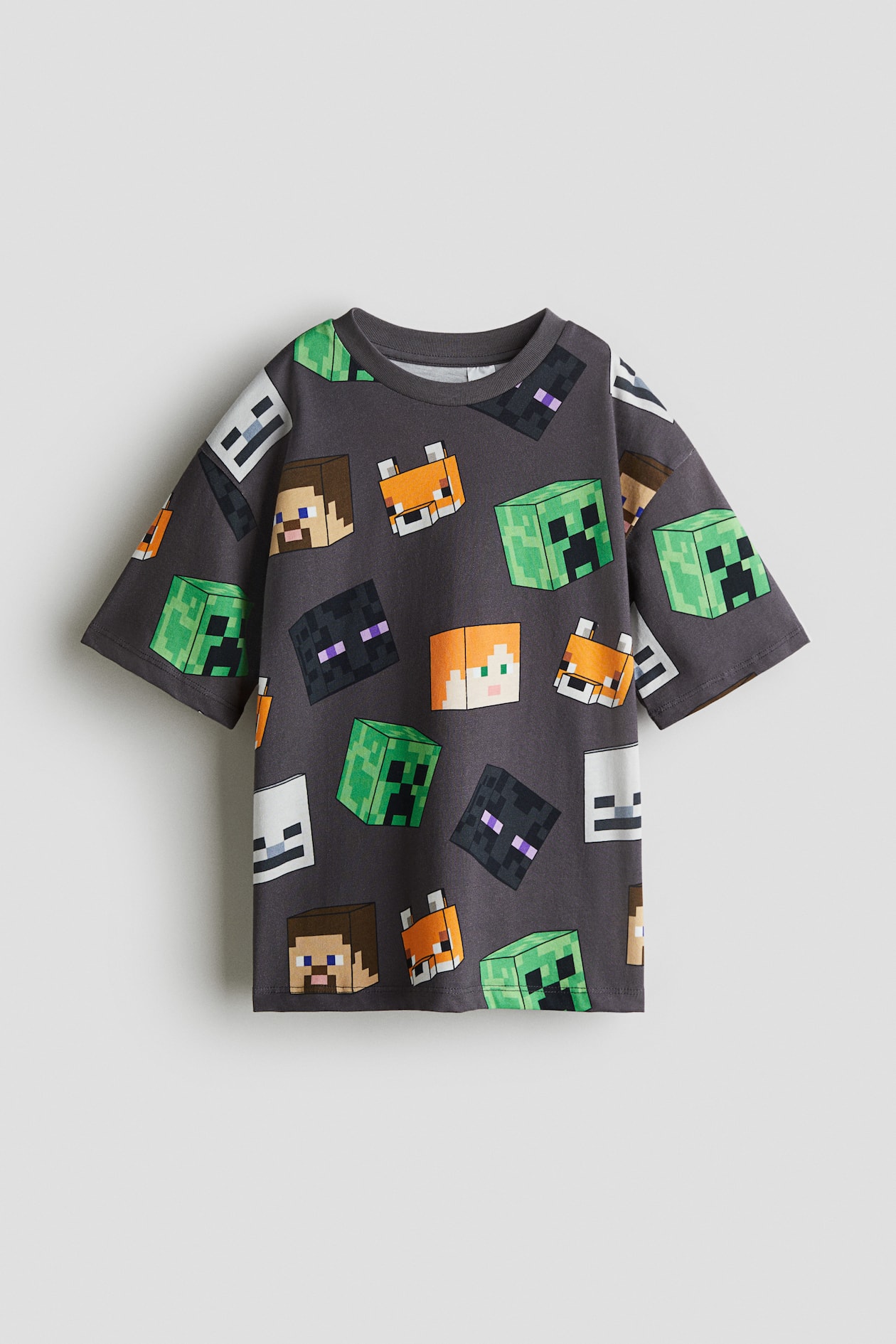 圖案T恤 - 深灰色/Minecraft - Kids | H&M