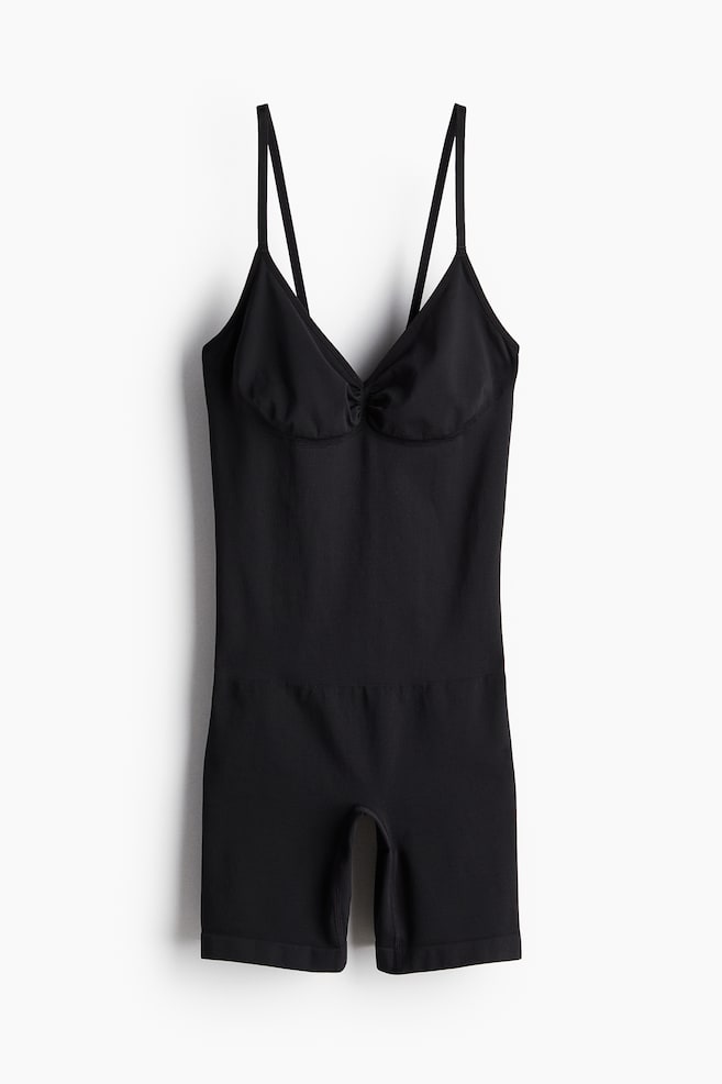 Women's Black Firm Shape Sculpting Biker Bodysuit | H&M US