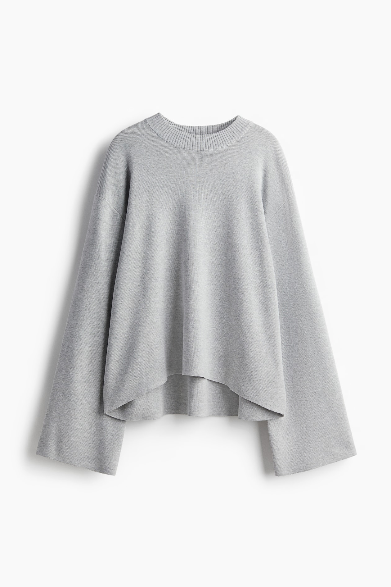 Oversized Curved-Hem Sweater - Light gray melange - Ladies | H&M US