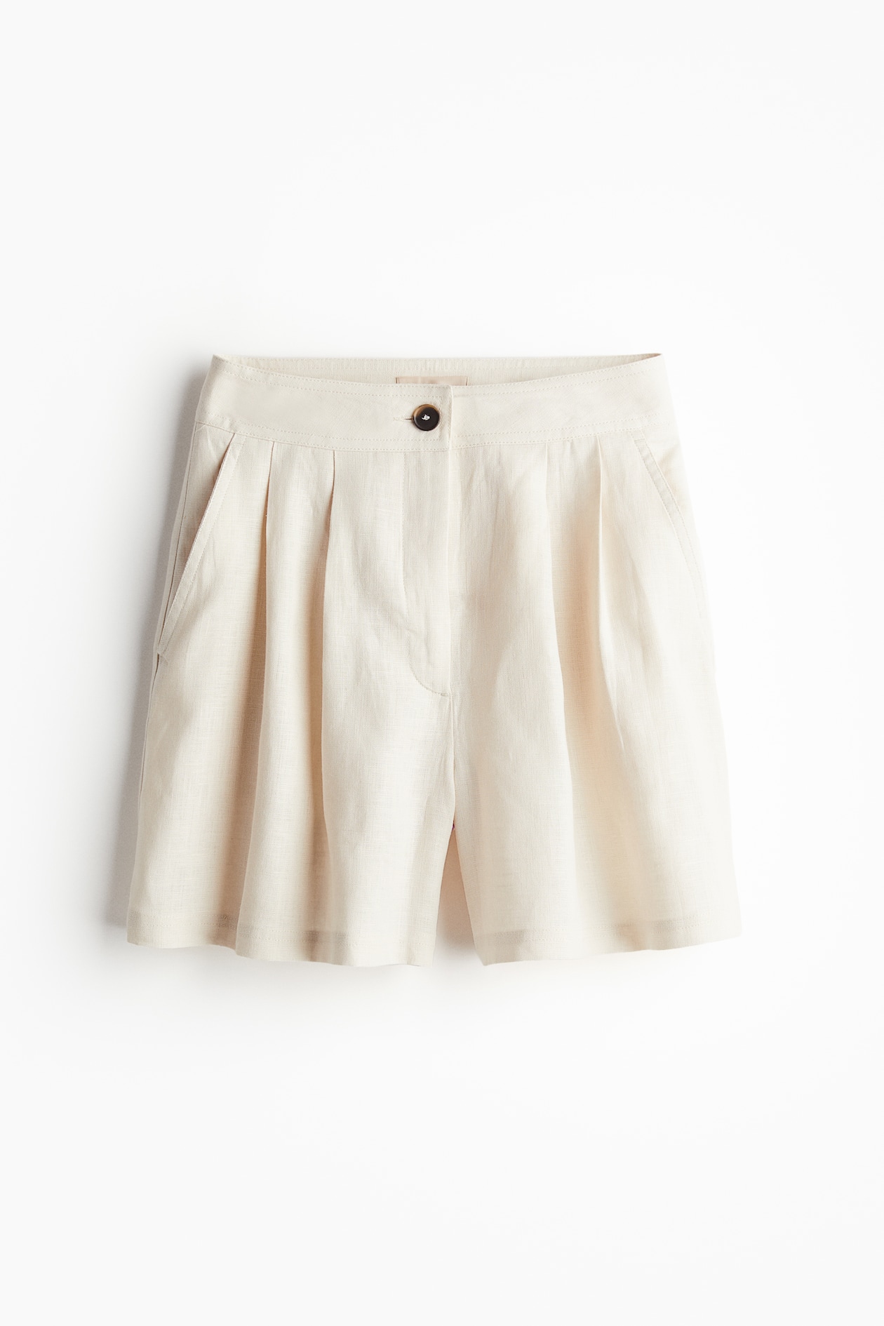 Pantalón corto de lino - Crema - MUJER | H&M ES