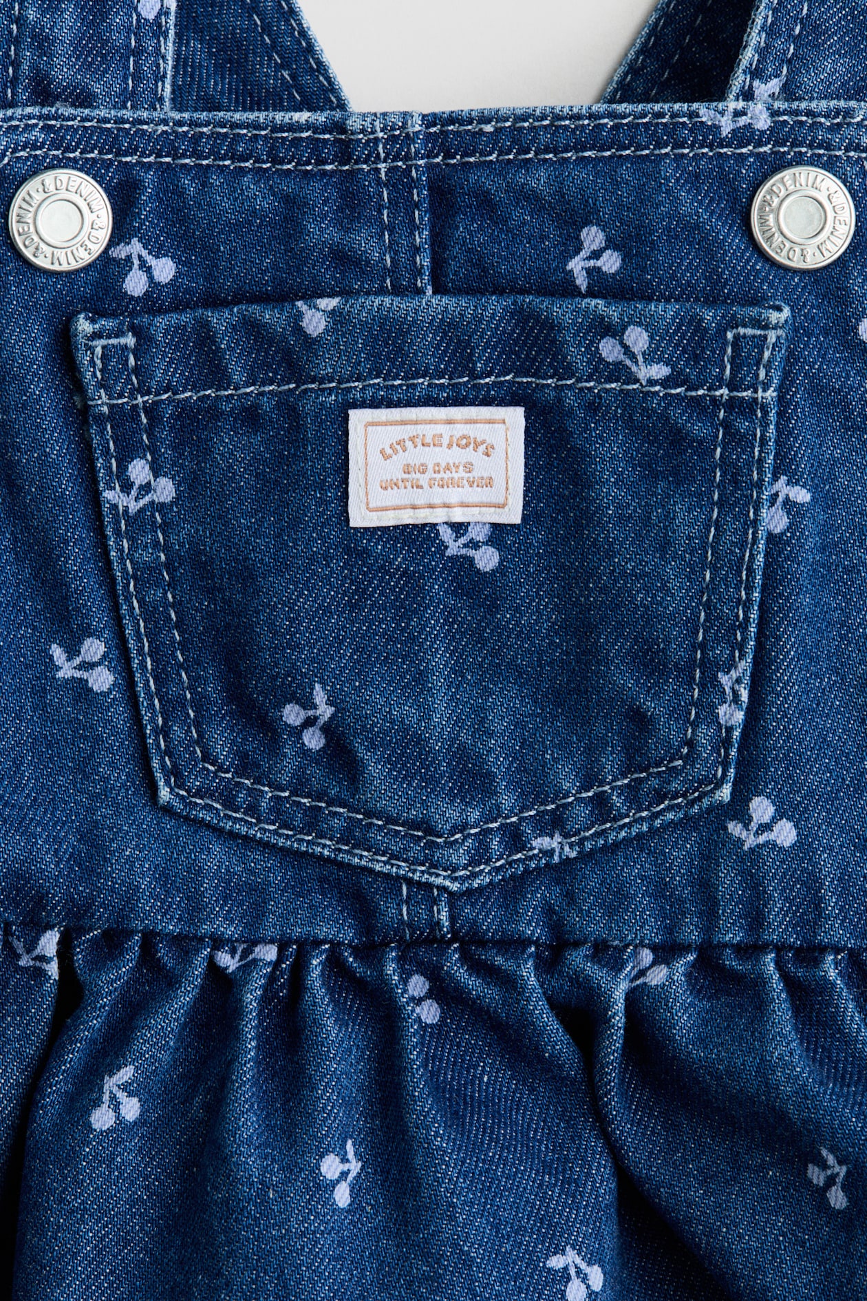 Dark denim blue/cherries 2-Piece Overall Dress and Top Set for kids | H ...