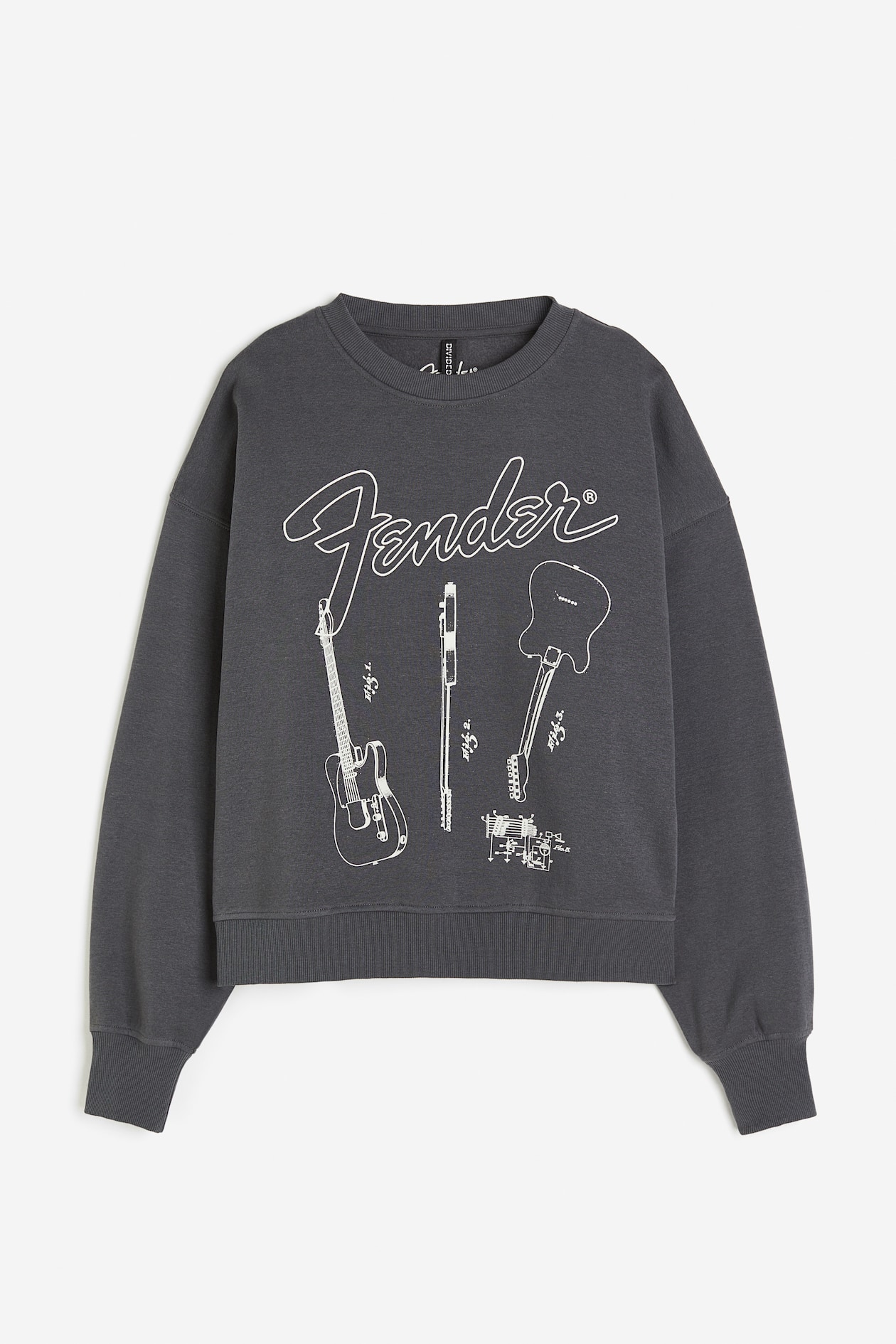 Printed Sweatshirt - Dark gray/Fender - Ladies | H&M US