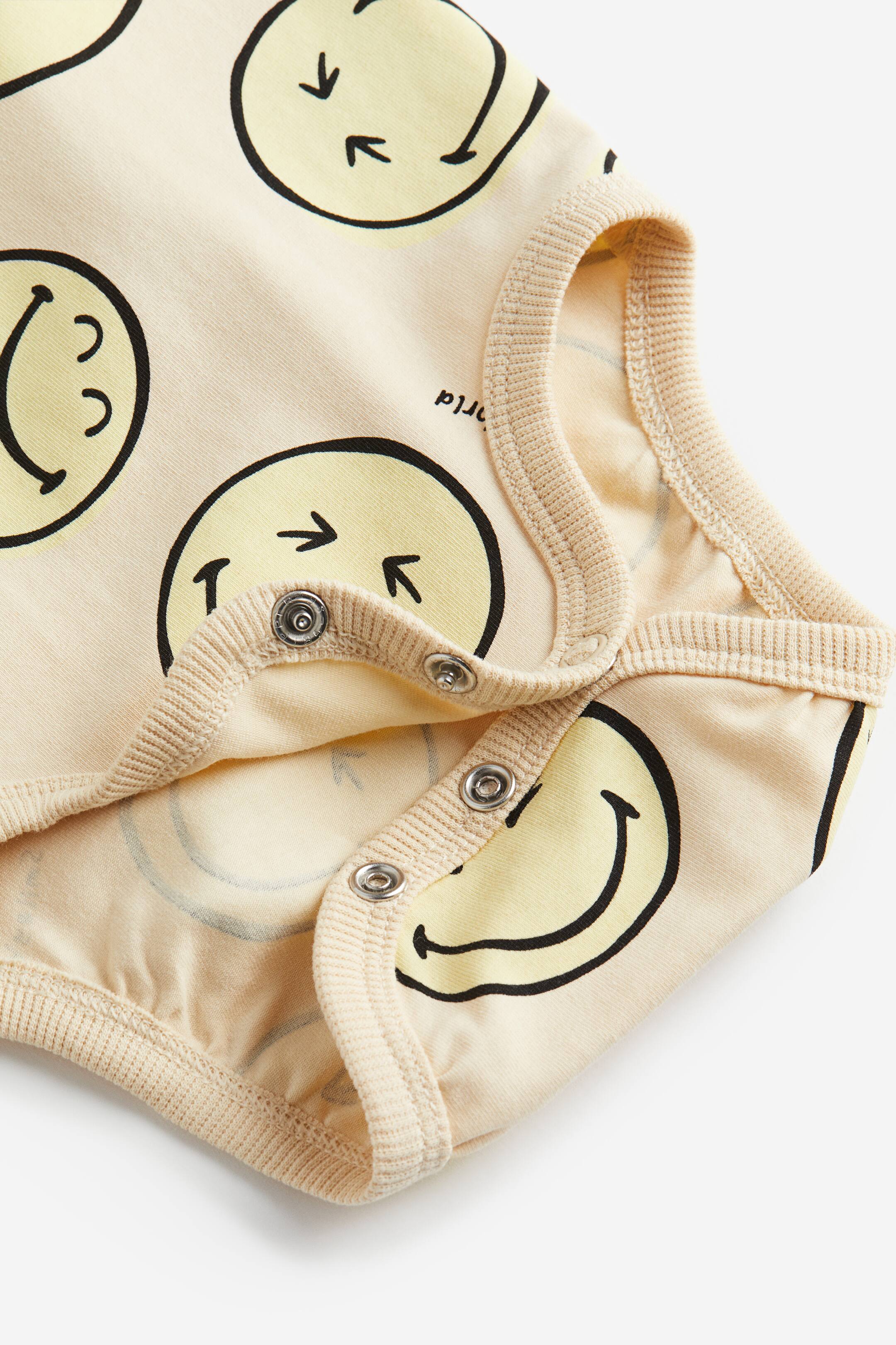 2-pak langærmet body - Mørkegrå/SmileyWorld® - BØRN | H&M DK
