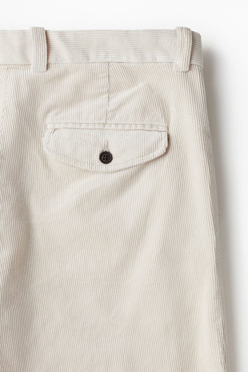 Regular Fit Corduroy Pants - Light beige - Men | H&M US