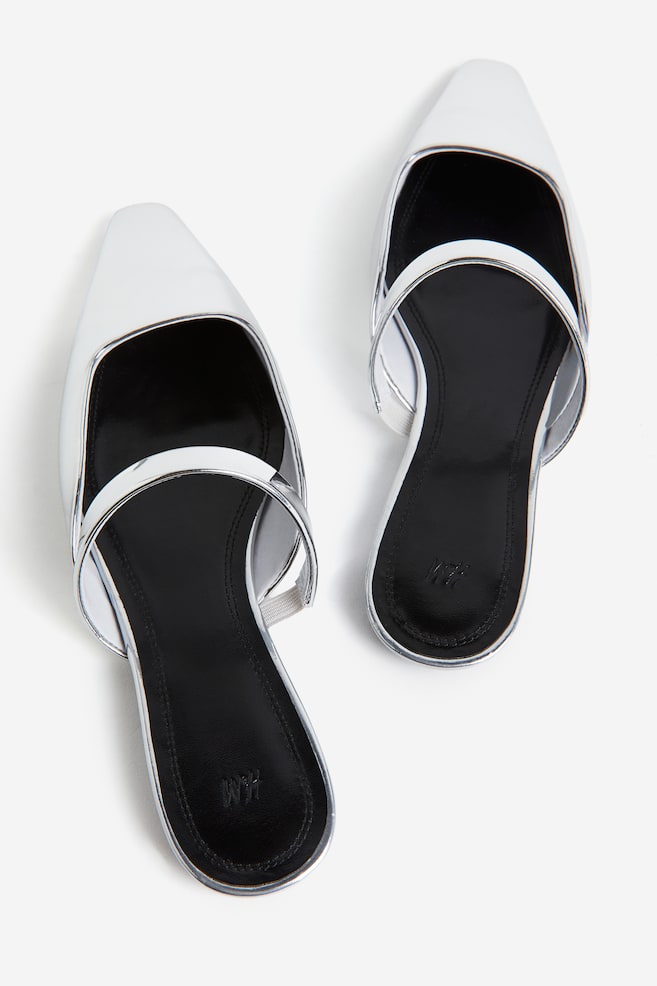Metallic-coated mules - Silver-coloured - Ladies | H&M GB