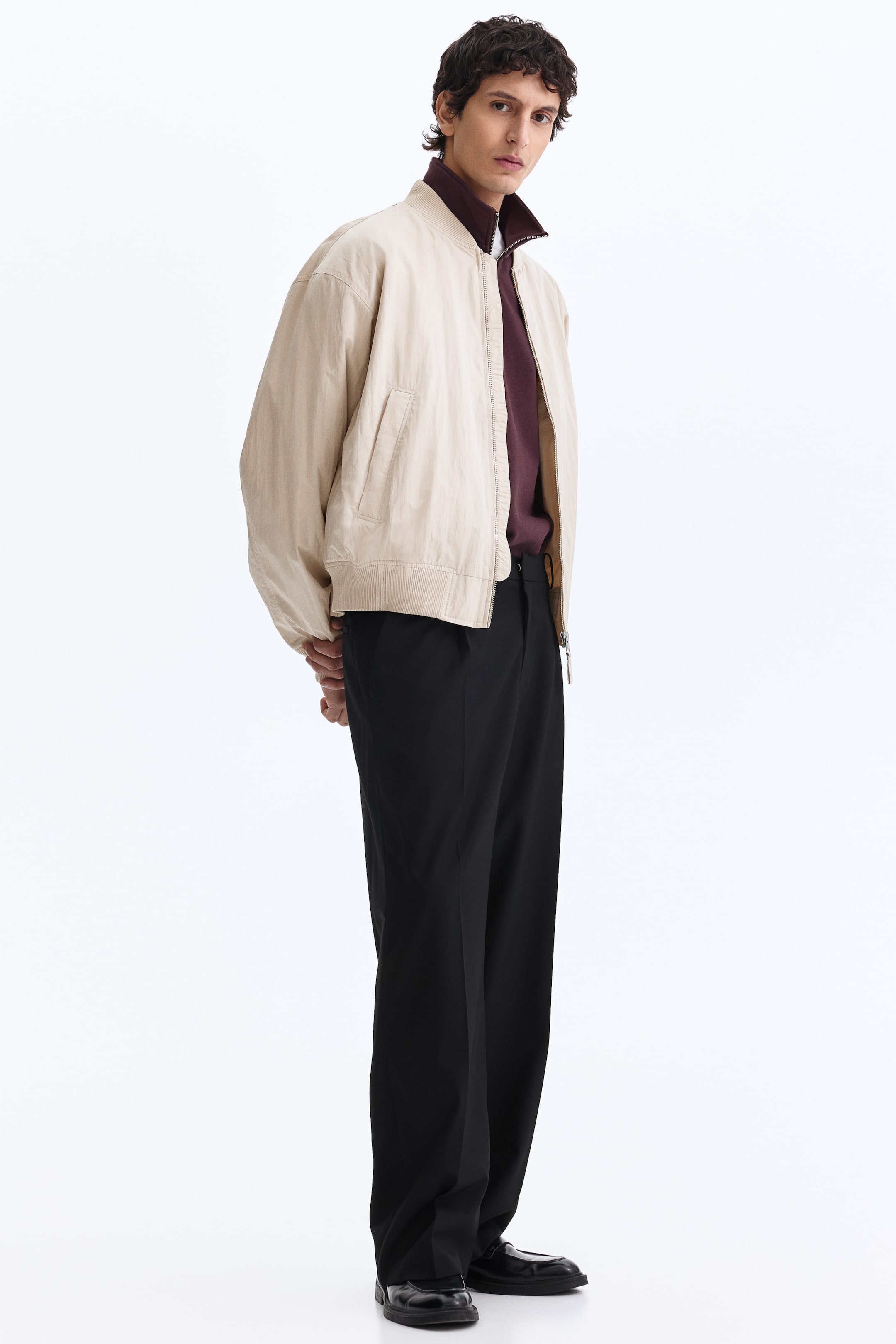 Men’s Light beige Bomber Jacket | H&M CA