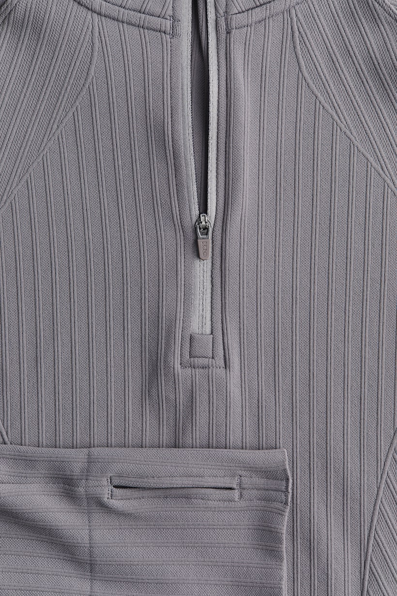 Seamless Half-Zip Sports Top with DryMove™ - Dark gray - Ladies | H&M US