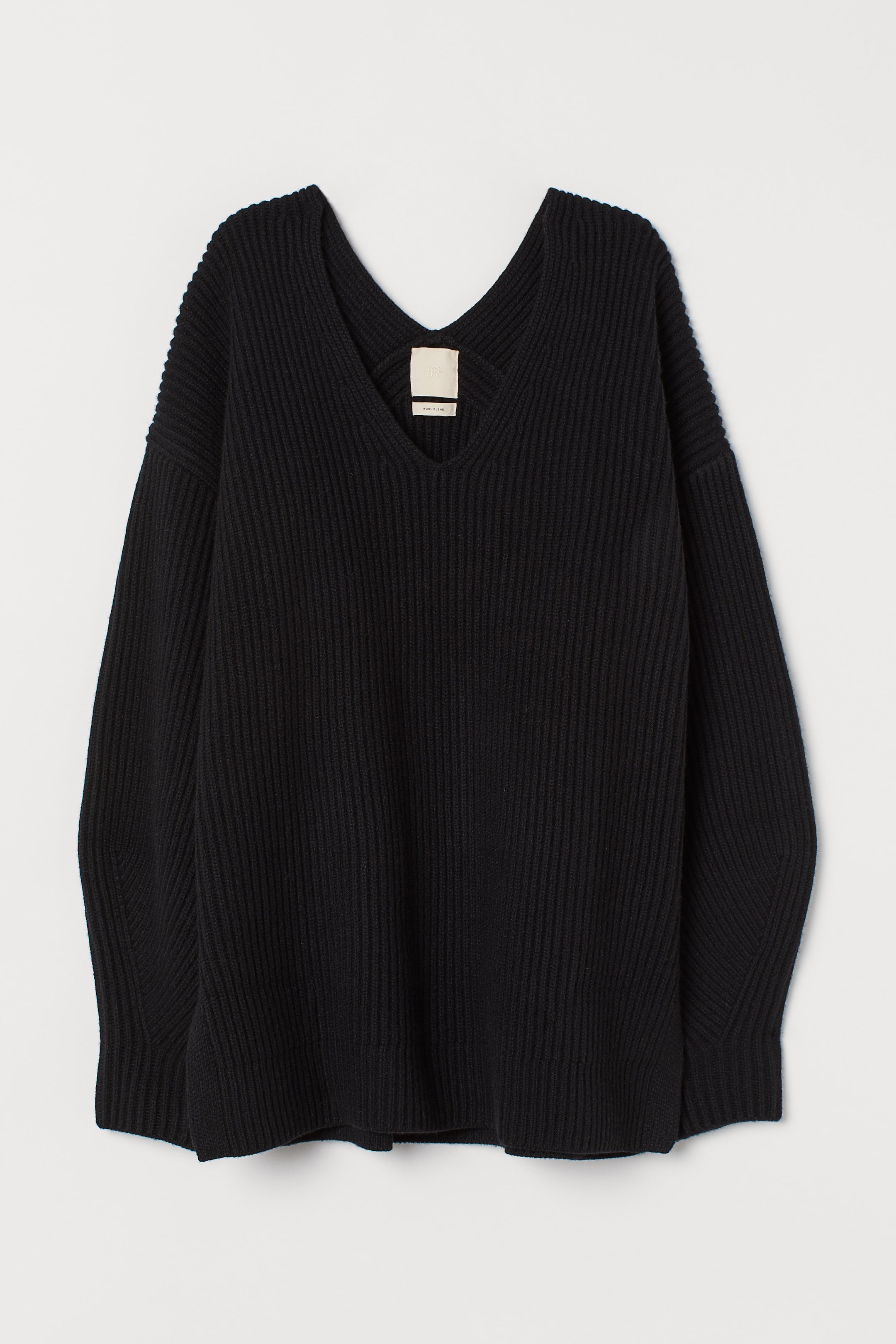 V-Pullover aus Wollmischung - V-Ausschnitt - Langarm - Schwarz - Ladies | H&M DE