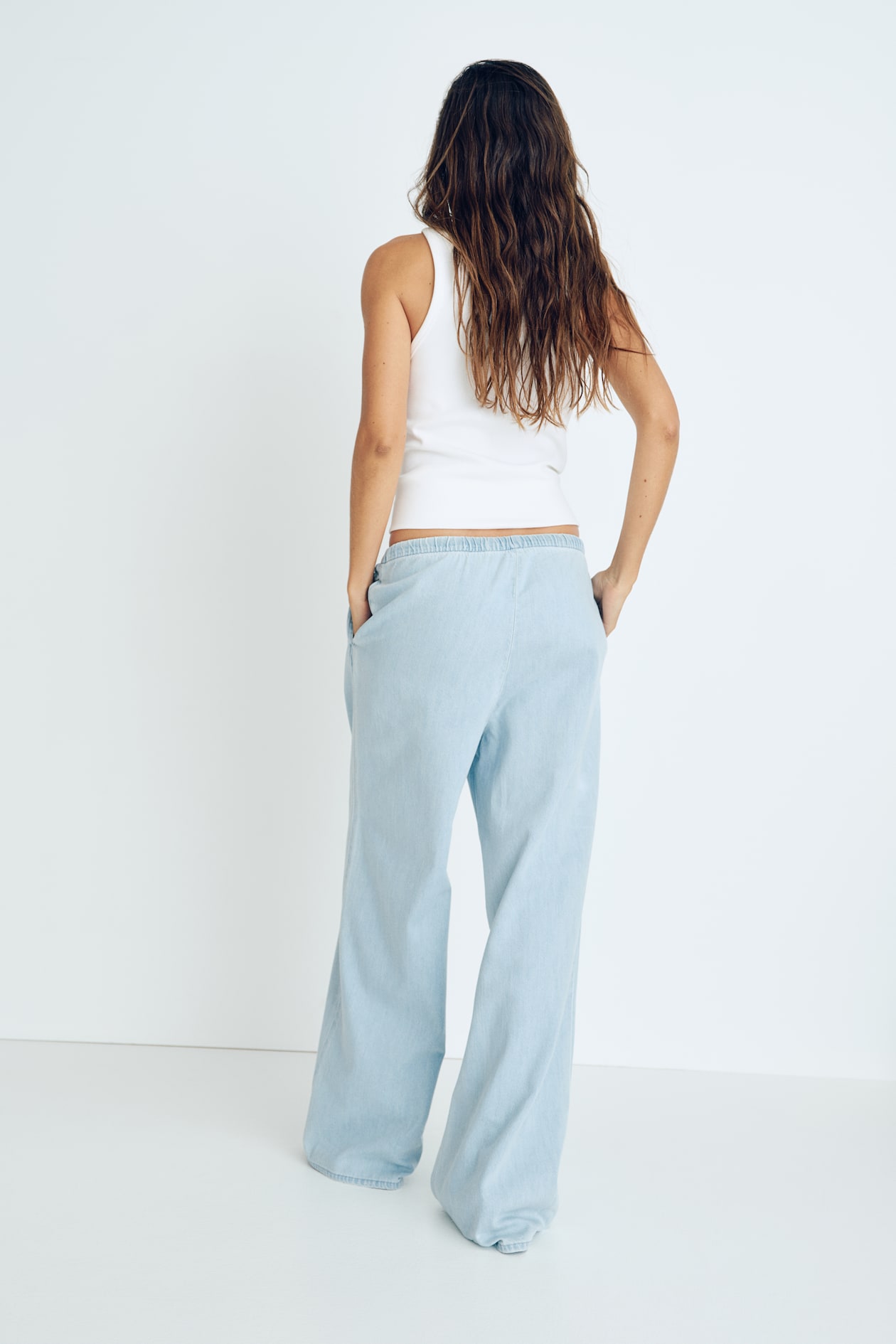 Feather Soft Denim Drawstring Pants - Light denim blue - Ladies | H&M US