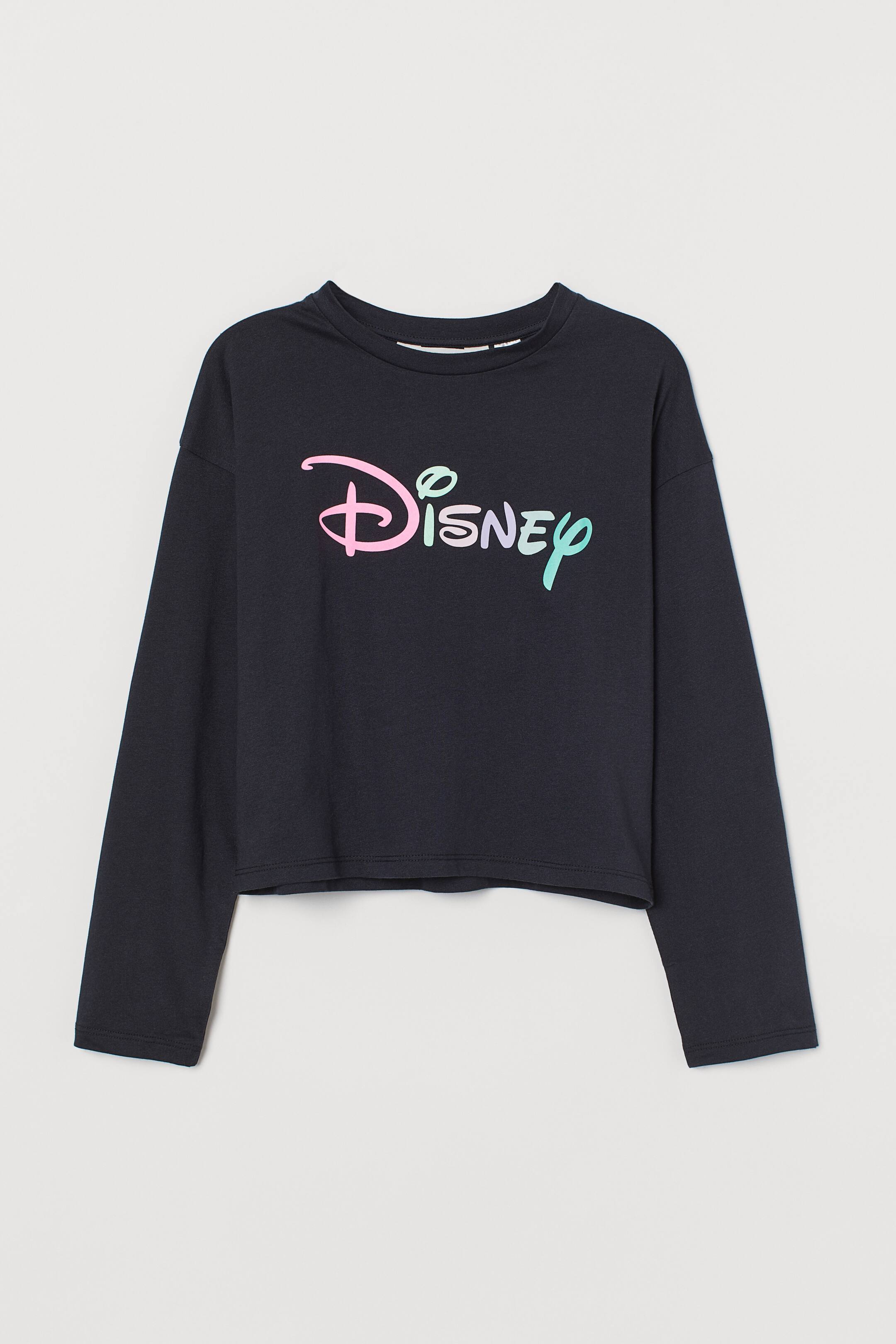 Printed Cropped Top - Black/Disney - Kids | H&M CA