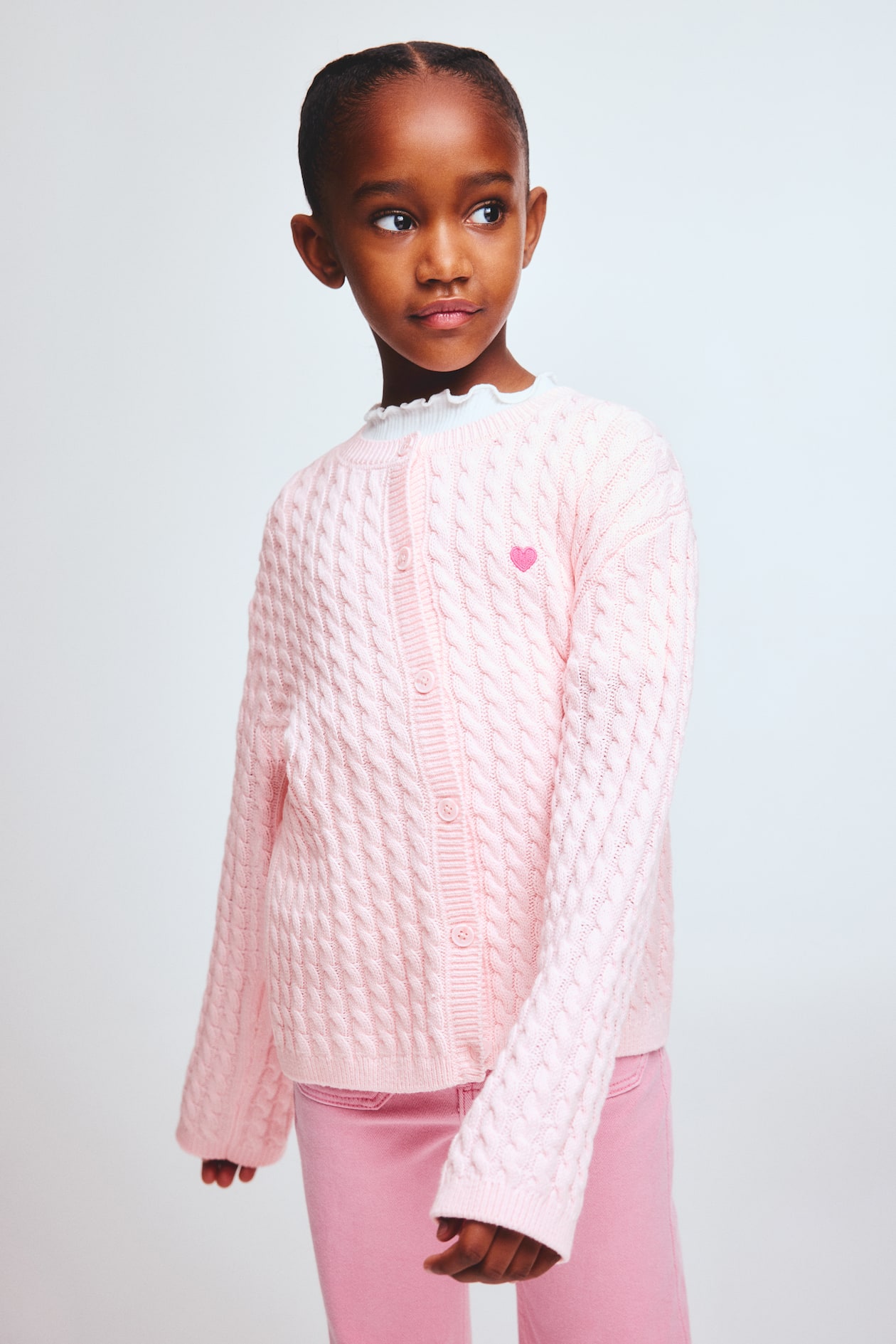 Cardigan in Zopfstrick - Rosa - Kids | H&M AT
