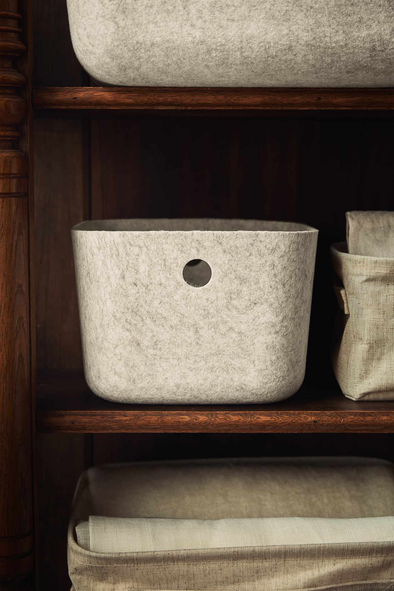 Felted storage basket - Natural white marl - Home All | H&M GB