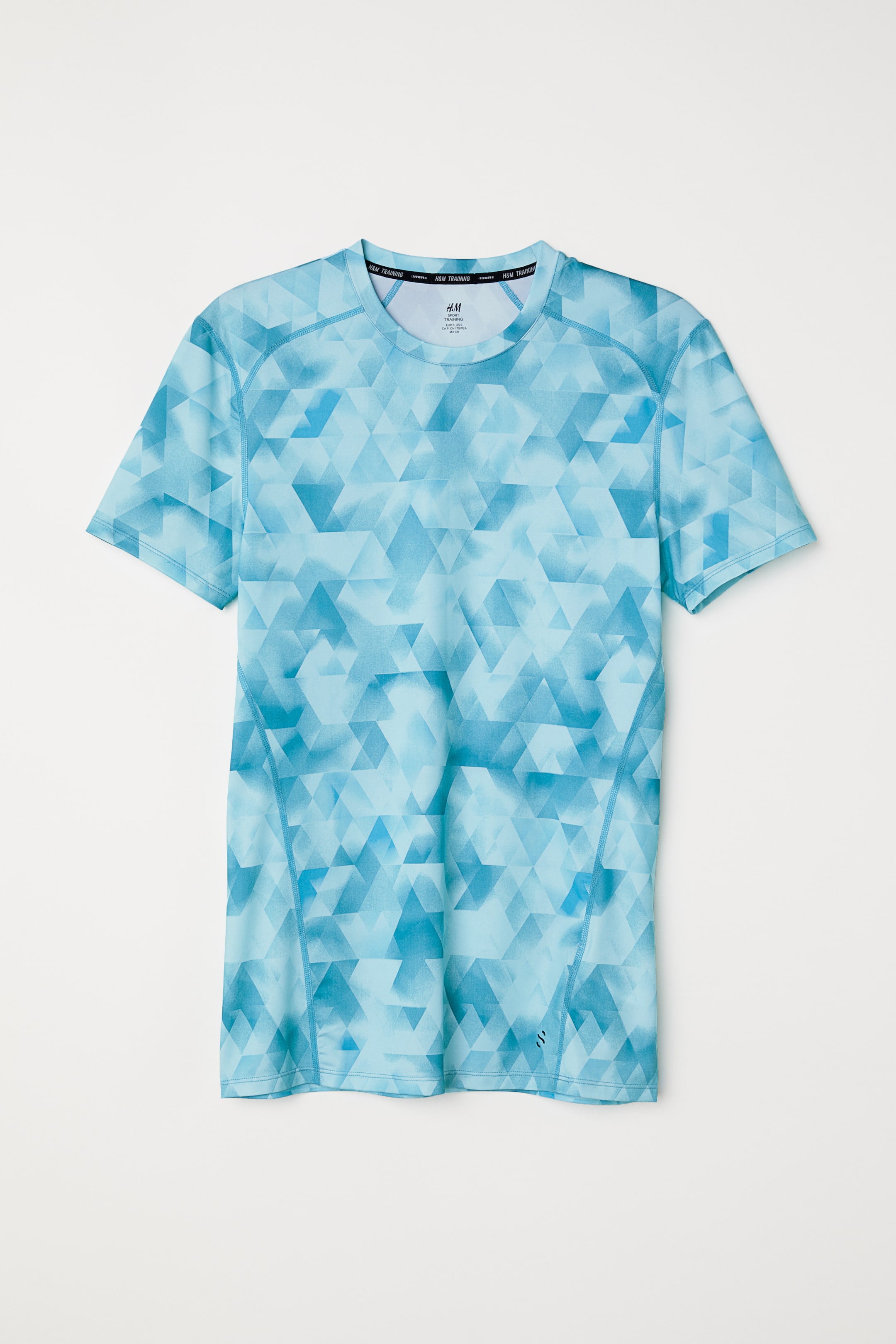 Short-sleeved sports top - Turquoise/patterned - Men | H&M CA