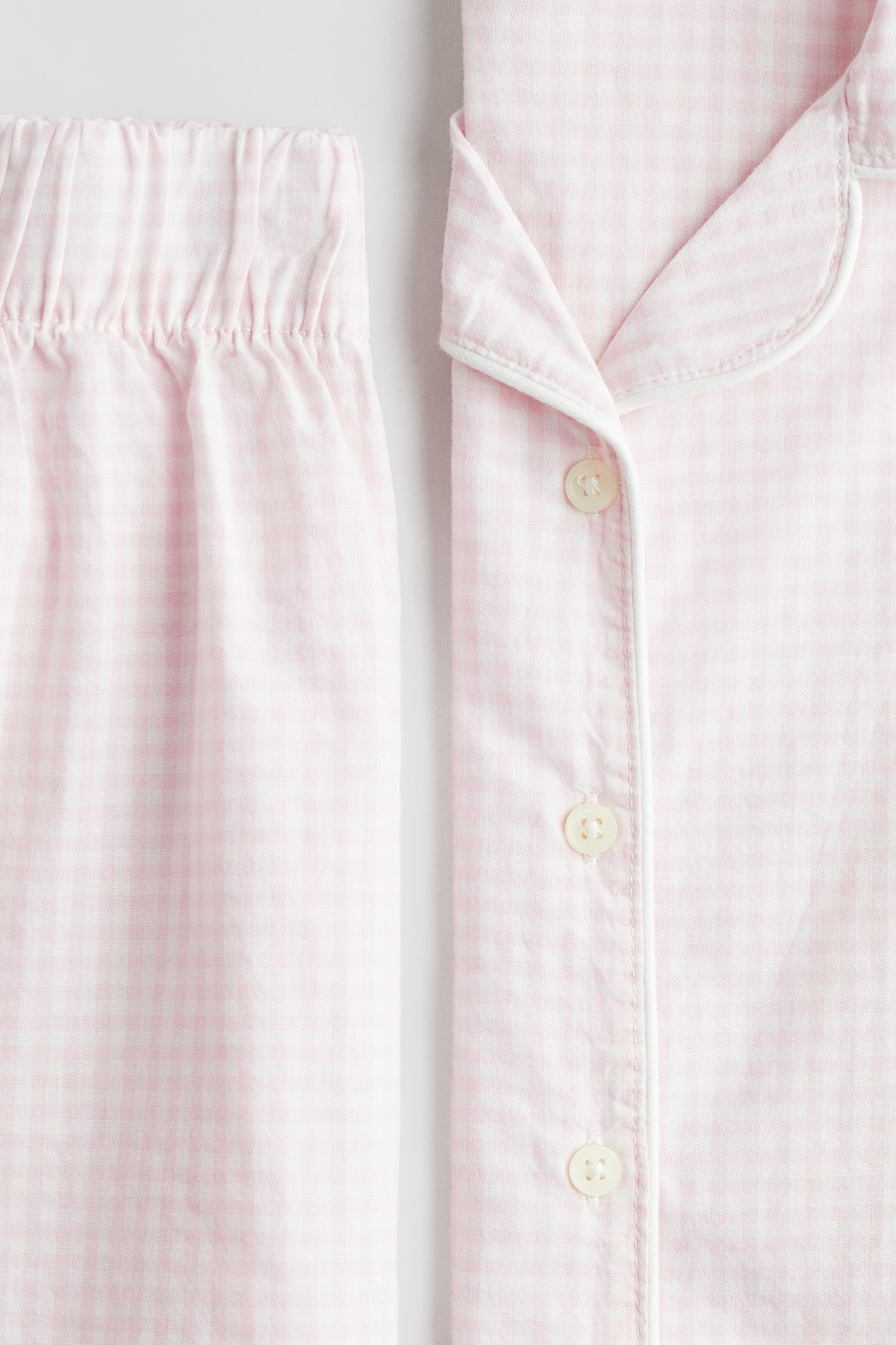 Cotton Poplin Pajamas - Light pink/checked - Kids | H&M PH