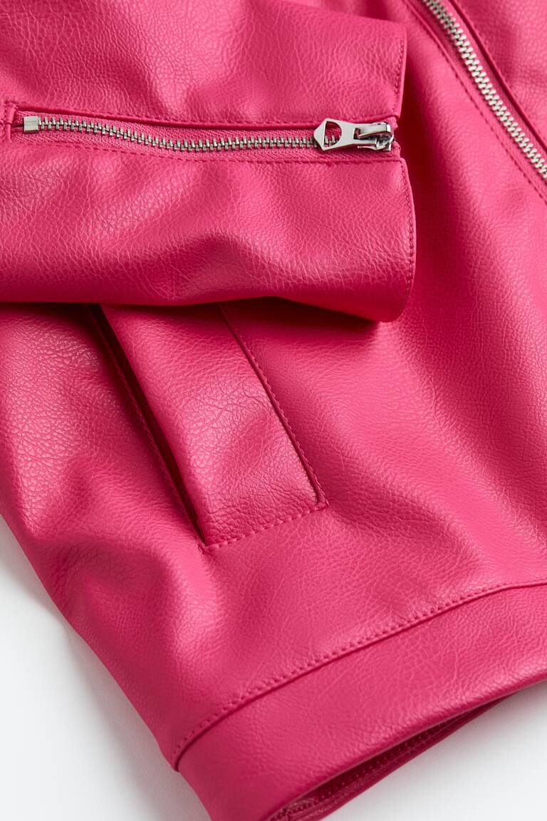 Women's Cerise Fluffy-collared jacket | H&M GB