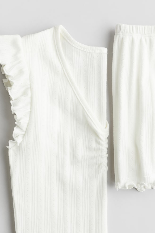 White Pointelle Cotton Pajamas for kids | H&M PH