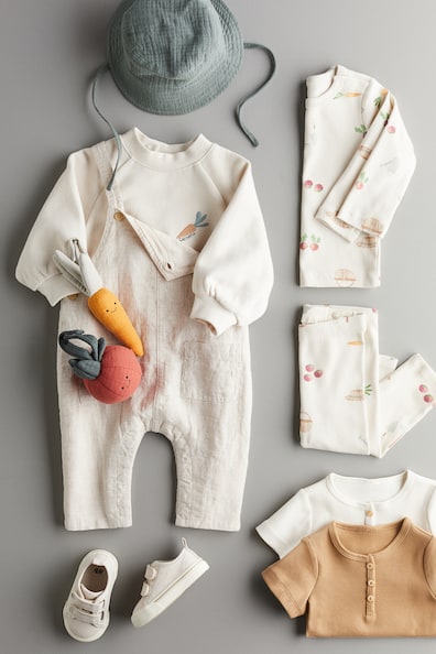 Beige/white 2-pack Cotton T-shirts for kids | H&M US