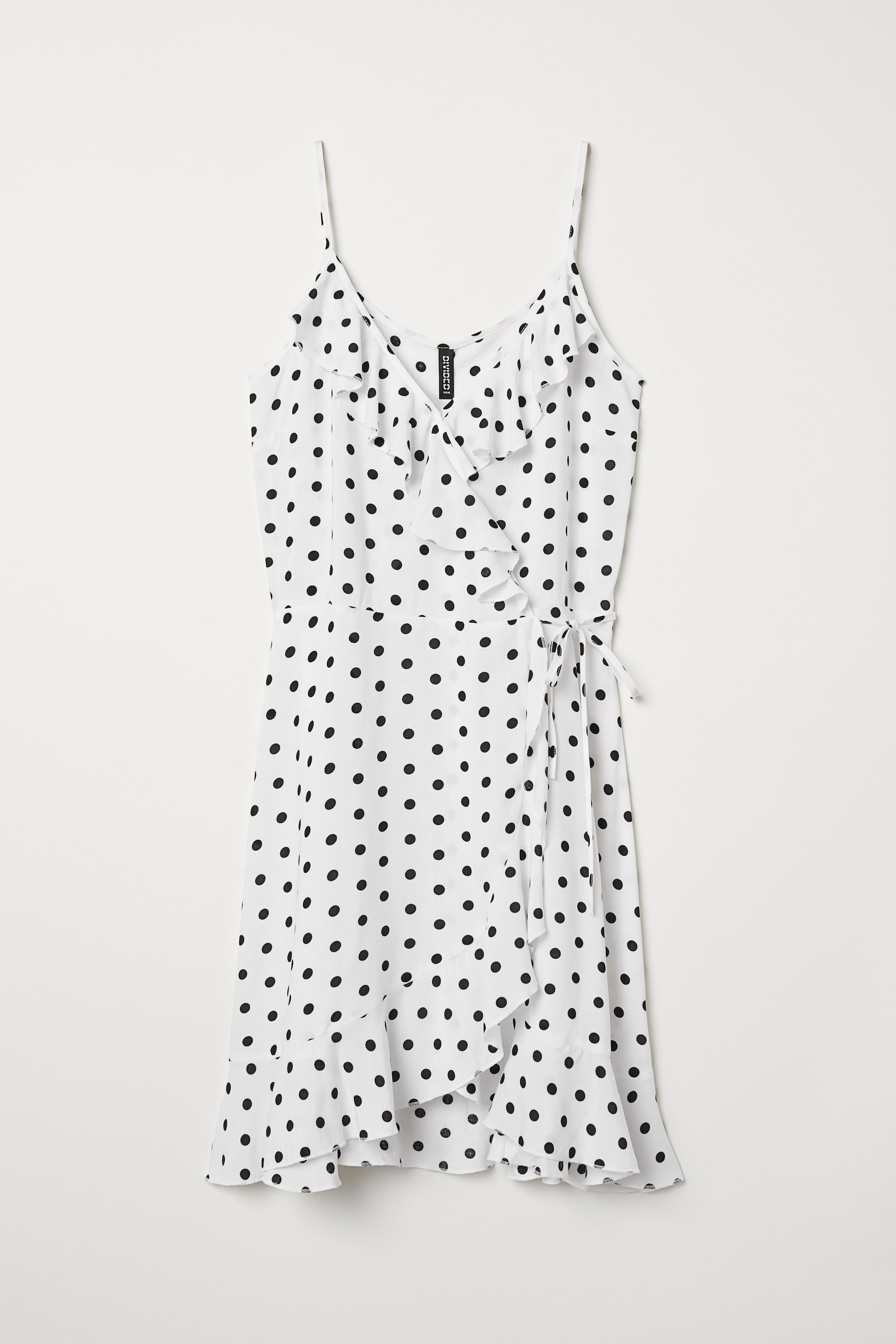 Viscose wrap dress - White/Spotted - Ladies | H&M GB