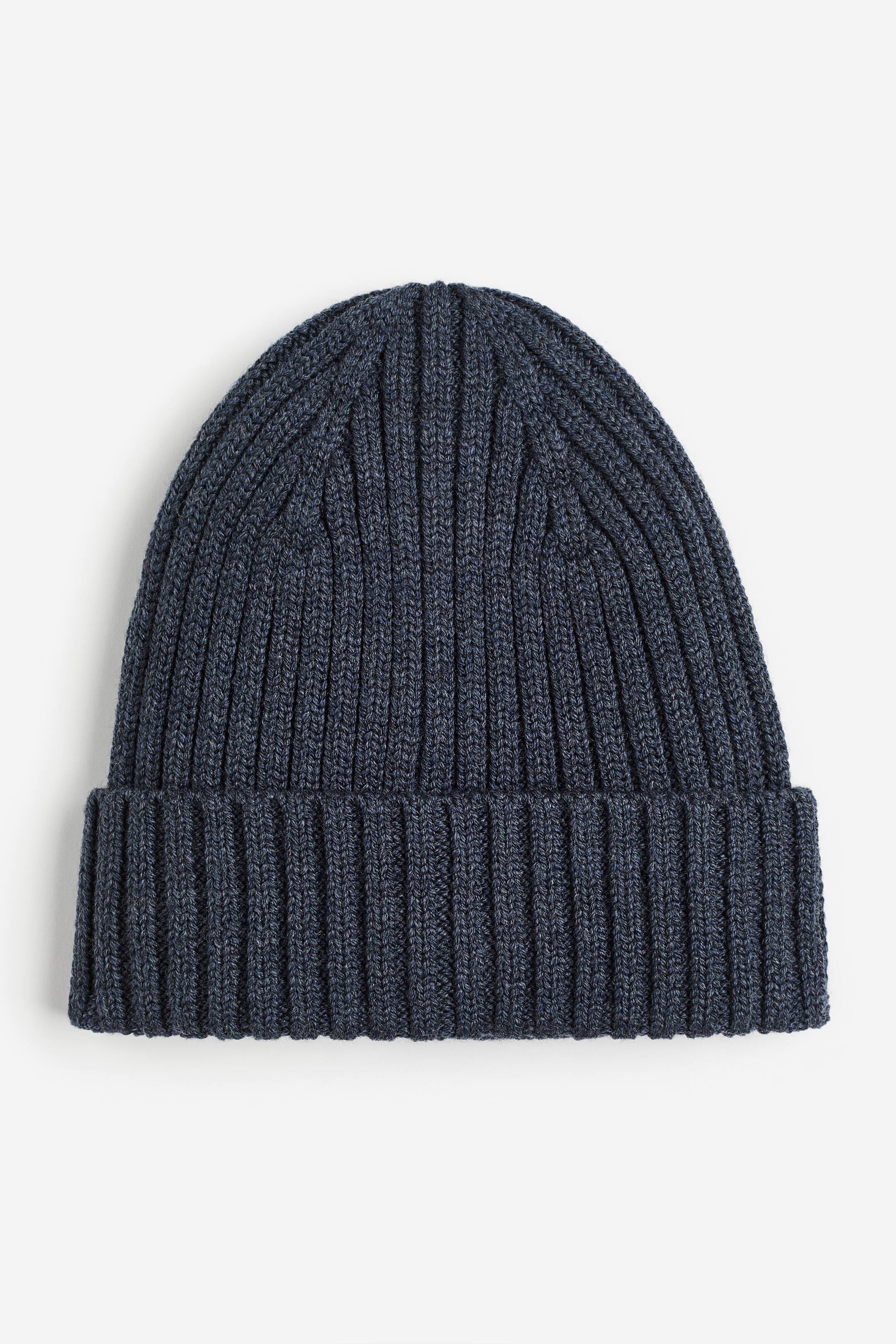 Rib-knit Wool Beanie - Dark blue - Kids | H&M CA