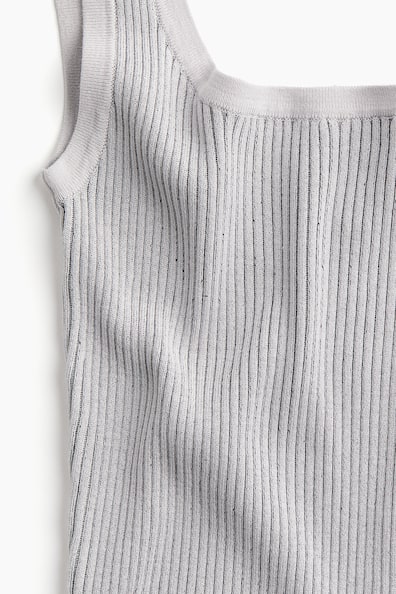 Rib-knit Tank Top - Light gray - Ladies | H&M US