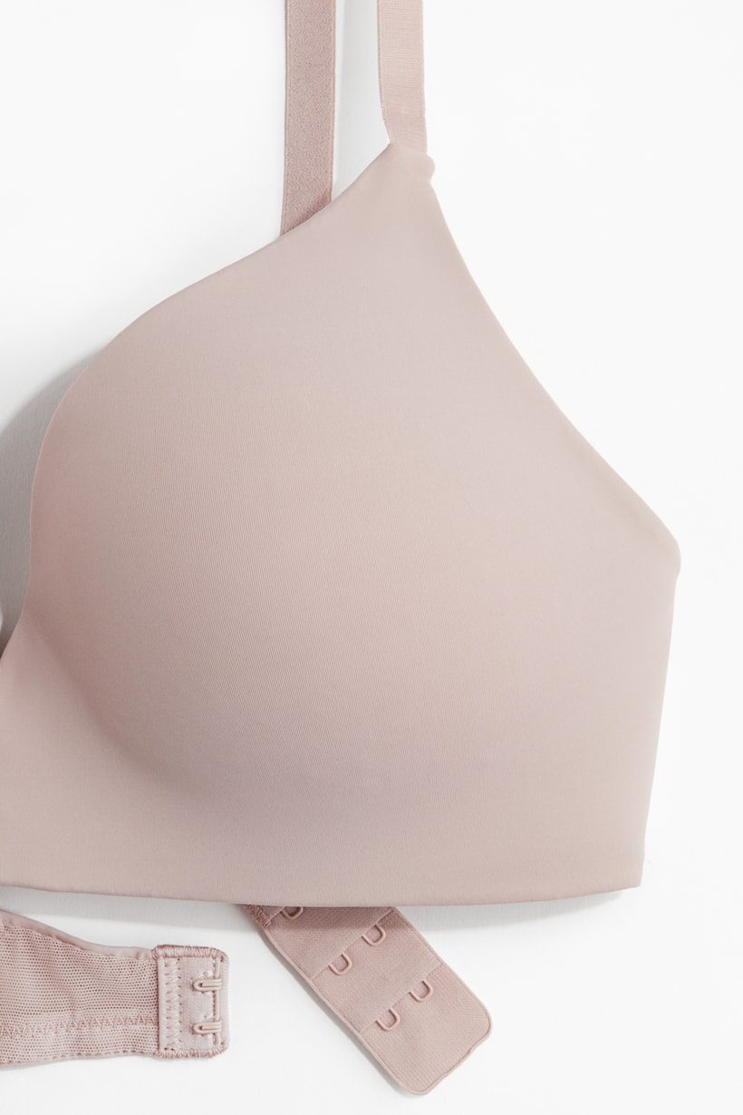 Padded Soft-Cup Microfiber Bra - Light dusty pink - Ladies | H&M US