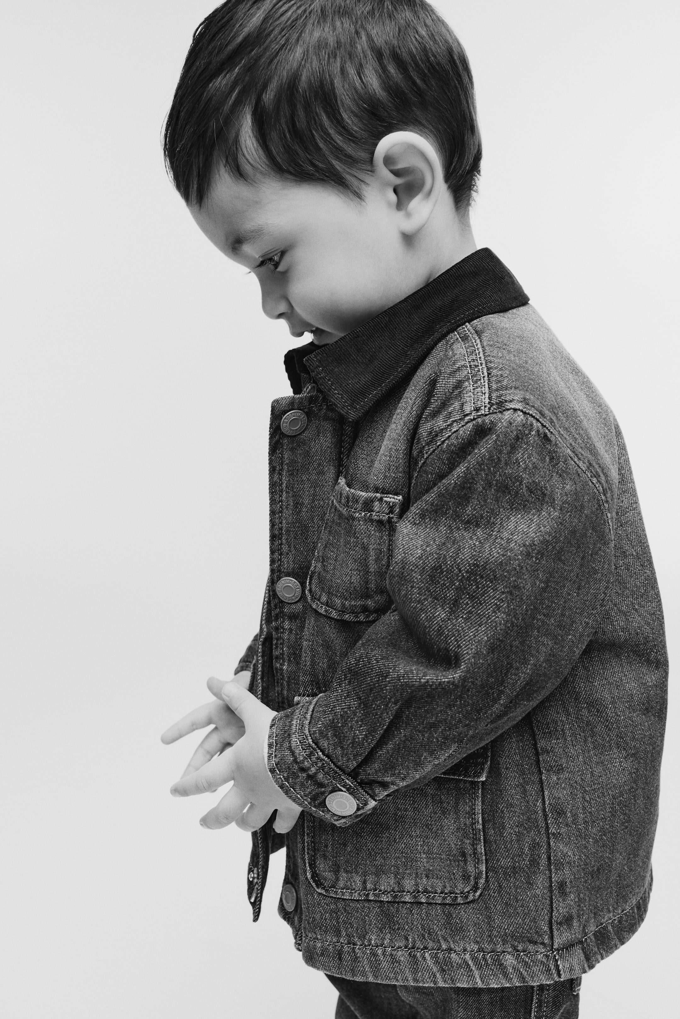 Denim blue Denim Jacket with Corduroy Collar for kids | H&M CA