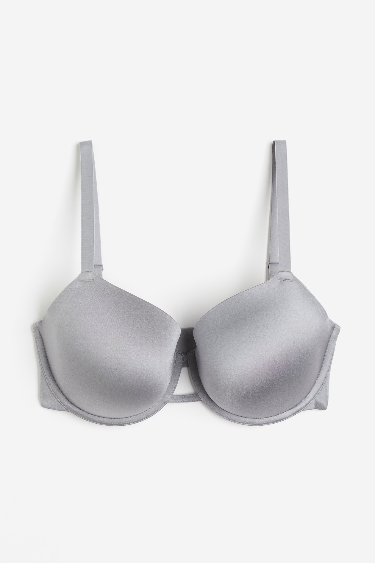 Microfibre padded underwired bra - Grey - Ladies | H&M GB