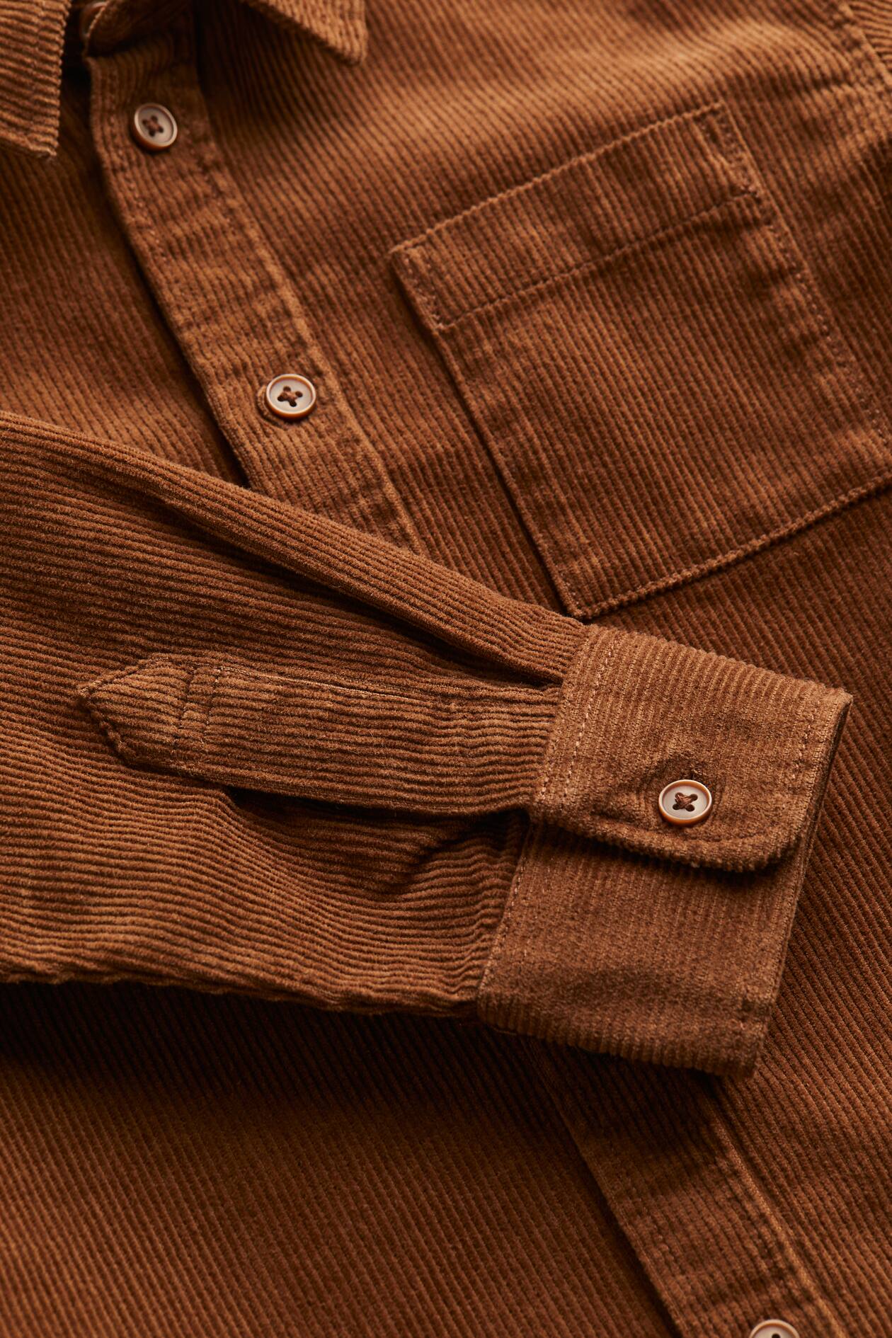 Camisa em bombazina - Castanho - CRIANÇA | H&M PT