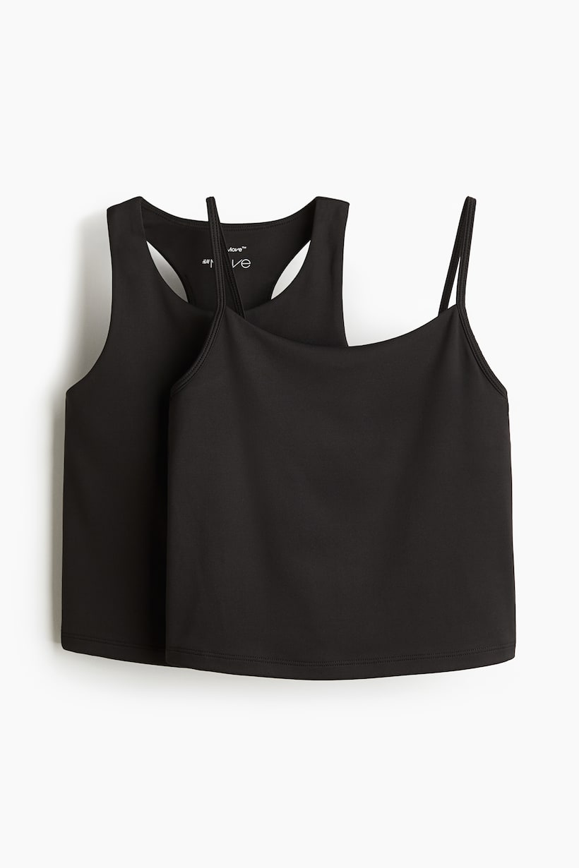 2-Pack Integral-Top Sports Tops with DryMove™ - Black - Kids | H&M US