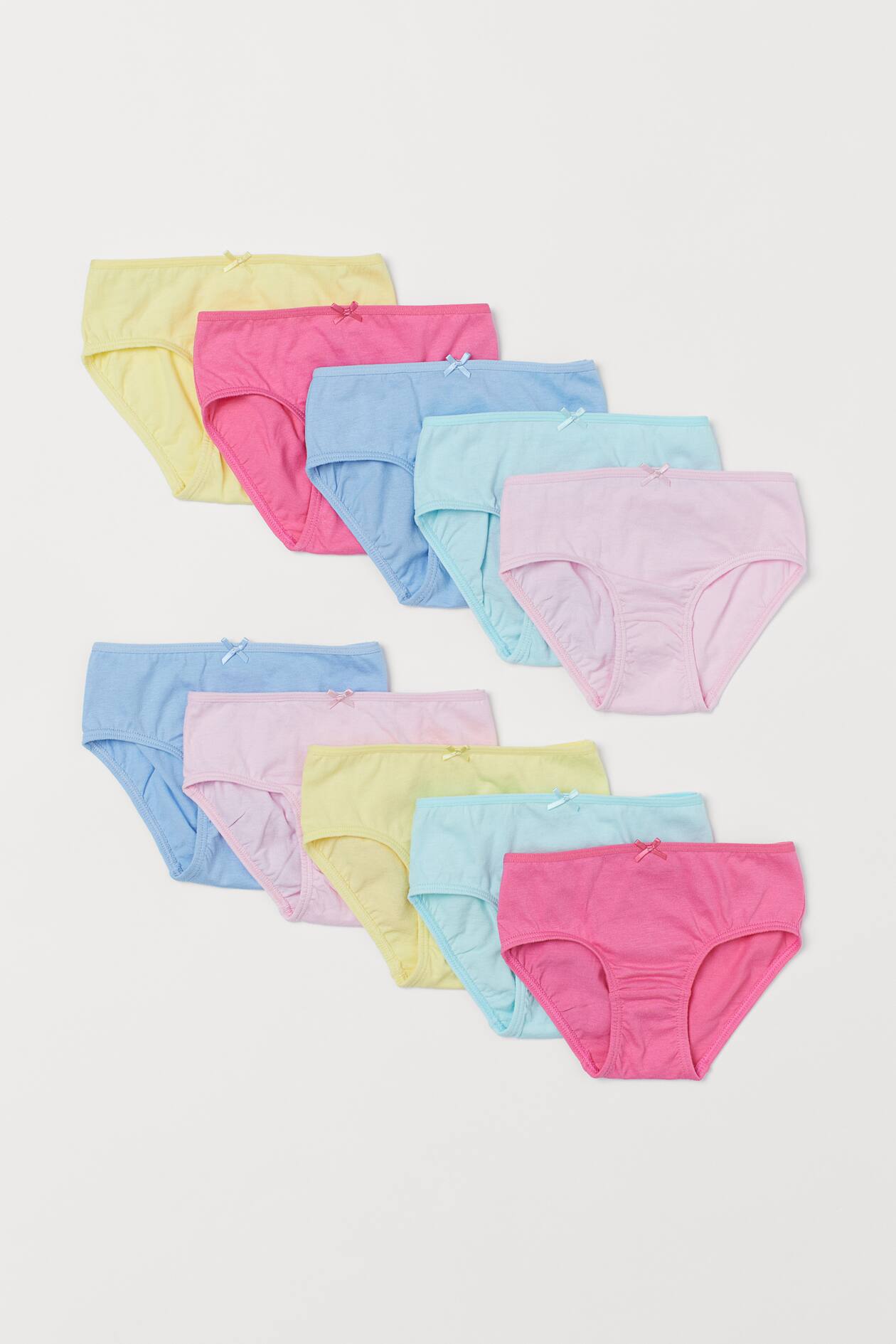 10-pack truser i trikot - Normalhøy midje - Lys gul - BARN | H&M NO