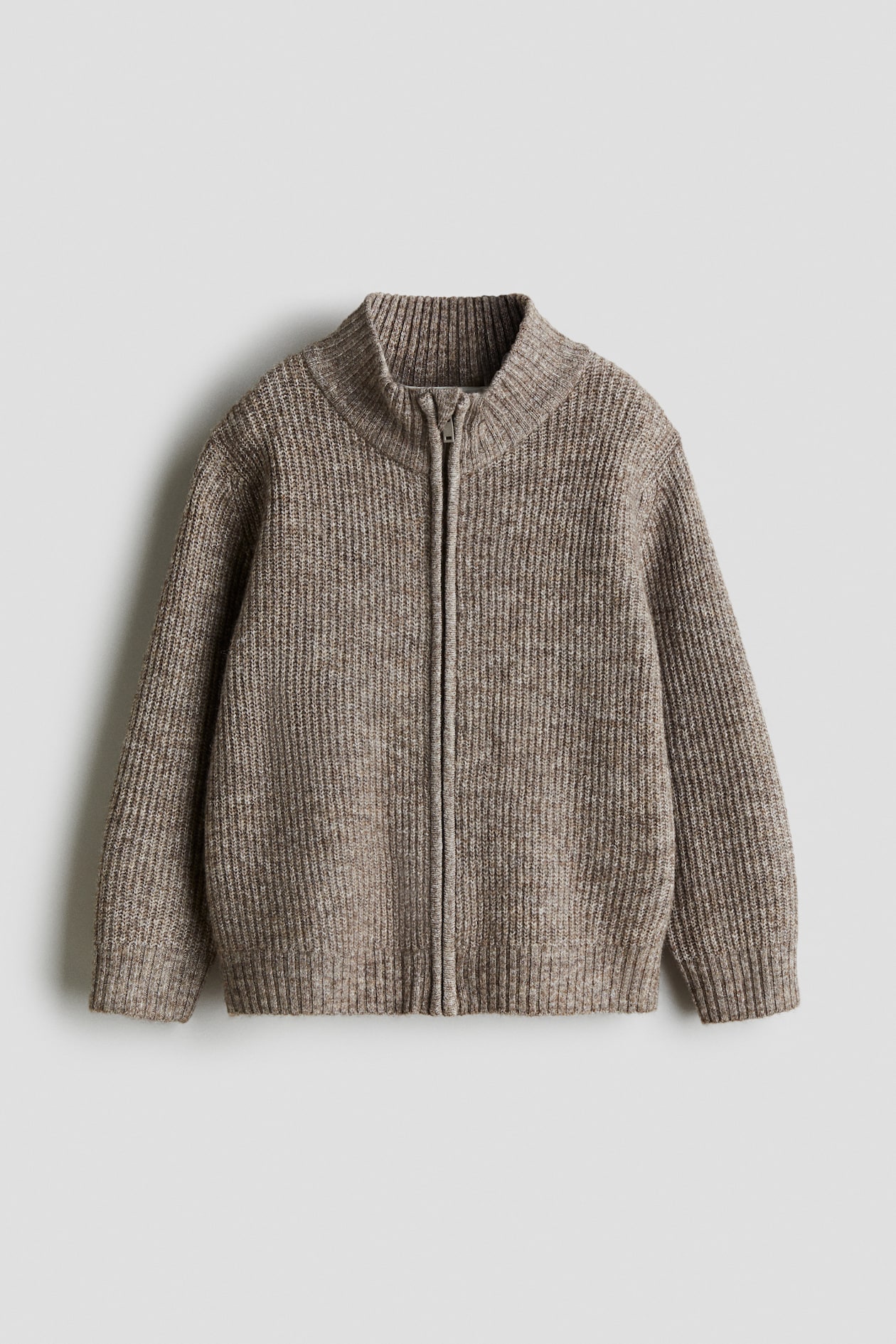 Cárdigan con zíper en tejido acanalado - Café - Kids | H&M MX