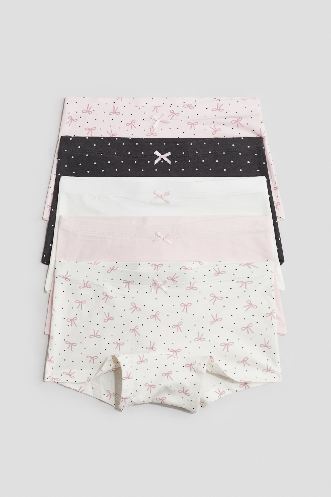 Pack de 5 cuecas boxer - Rosa claro/Laços - CRIANÇA | H&M PT