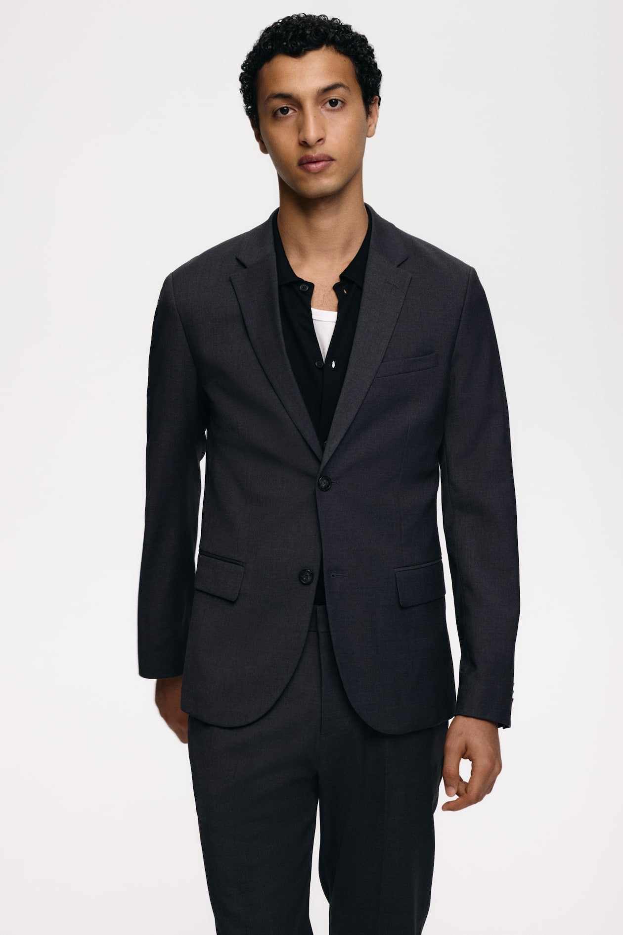 Men’s Dark gray Skinny-Fit Single-Breasted Jacket | H&M US