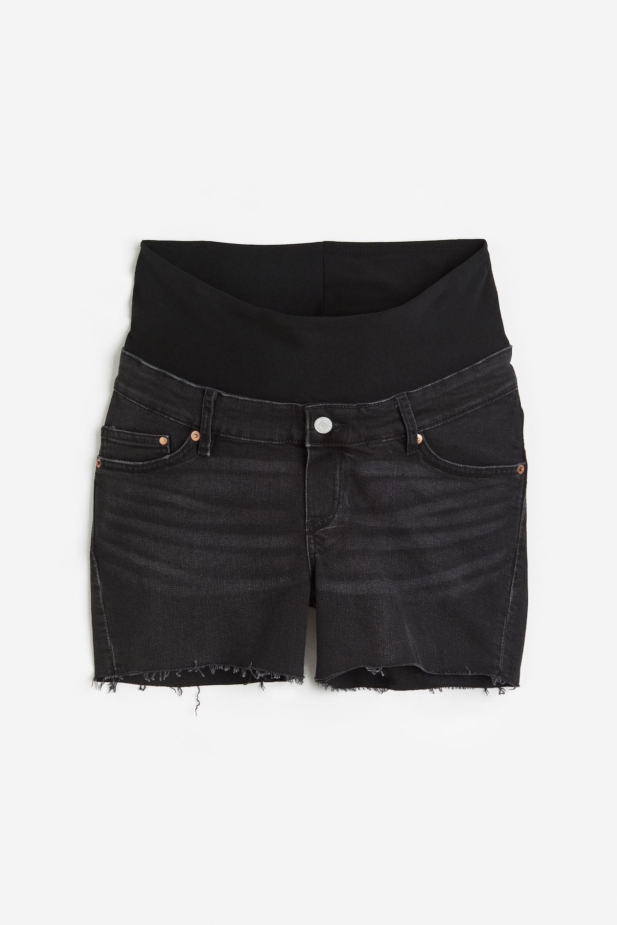 Women's Black/Washed out MAMA Denim shorts | H&M IN