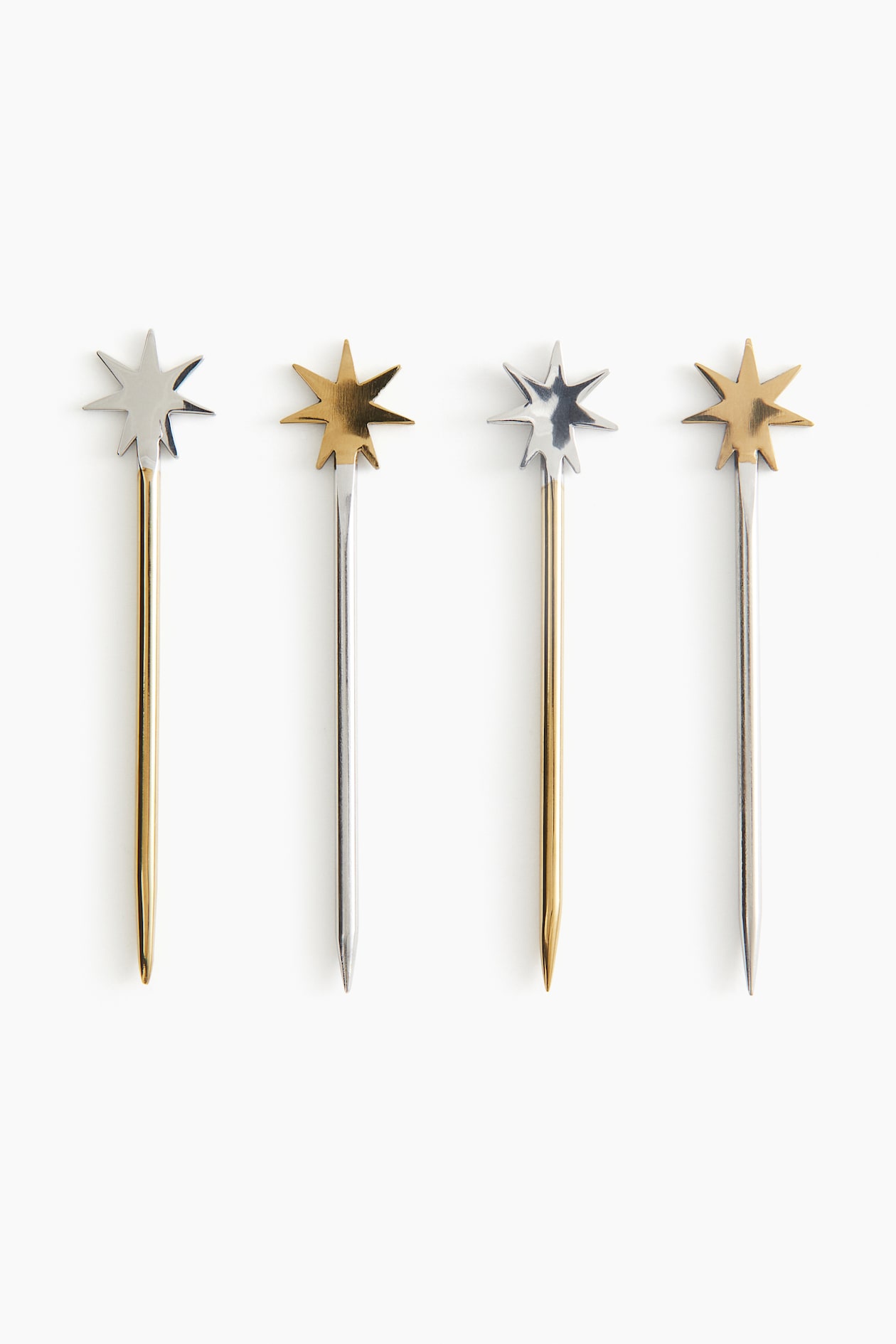Pack de 4 palitos para cocktail em metal - Dourado/Prateado - HOME | H&M PT