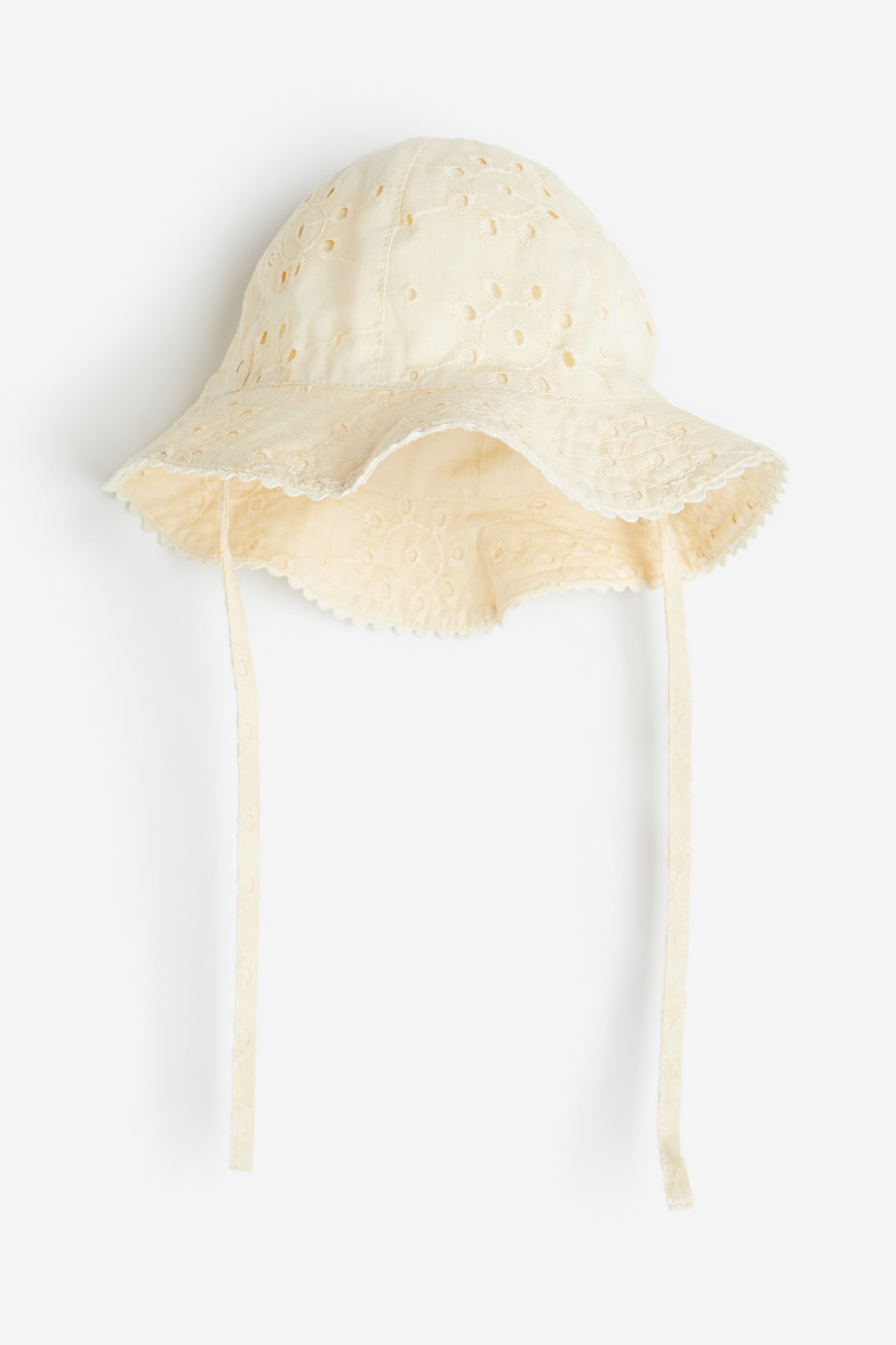 Sun Hat with Eyelet Embroidery - Cream - Kids | H&M US