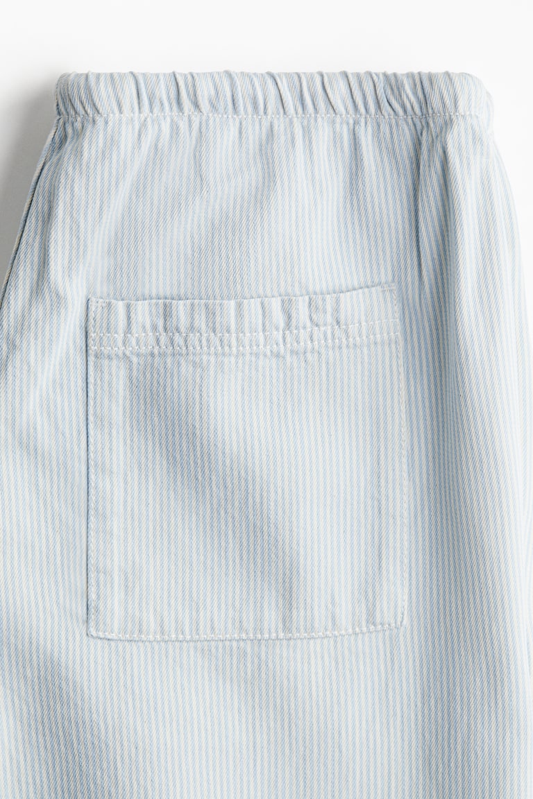 Denim Drawstring Pants - Light blue/striped - Ladies | H&M US