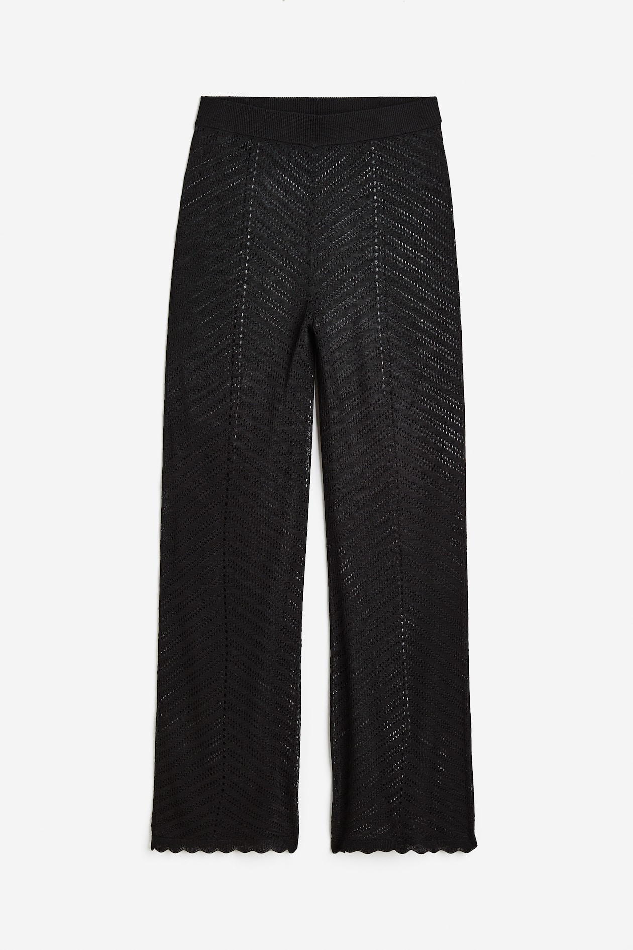 Women's Black Pointelle-knit trousers | H&M GB