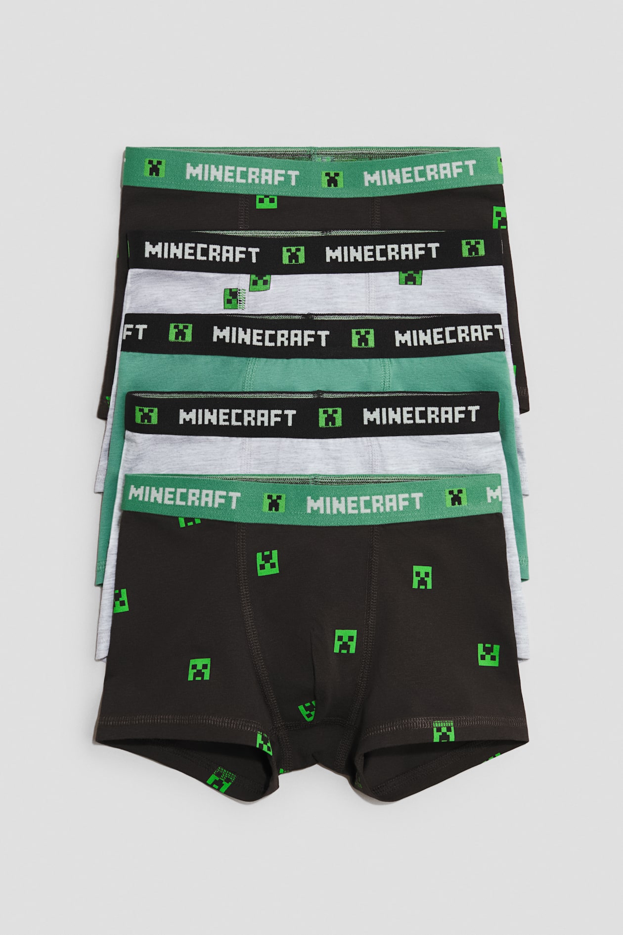 5-pack trunks - Black/Minecraft - Kids | H&M MY