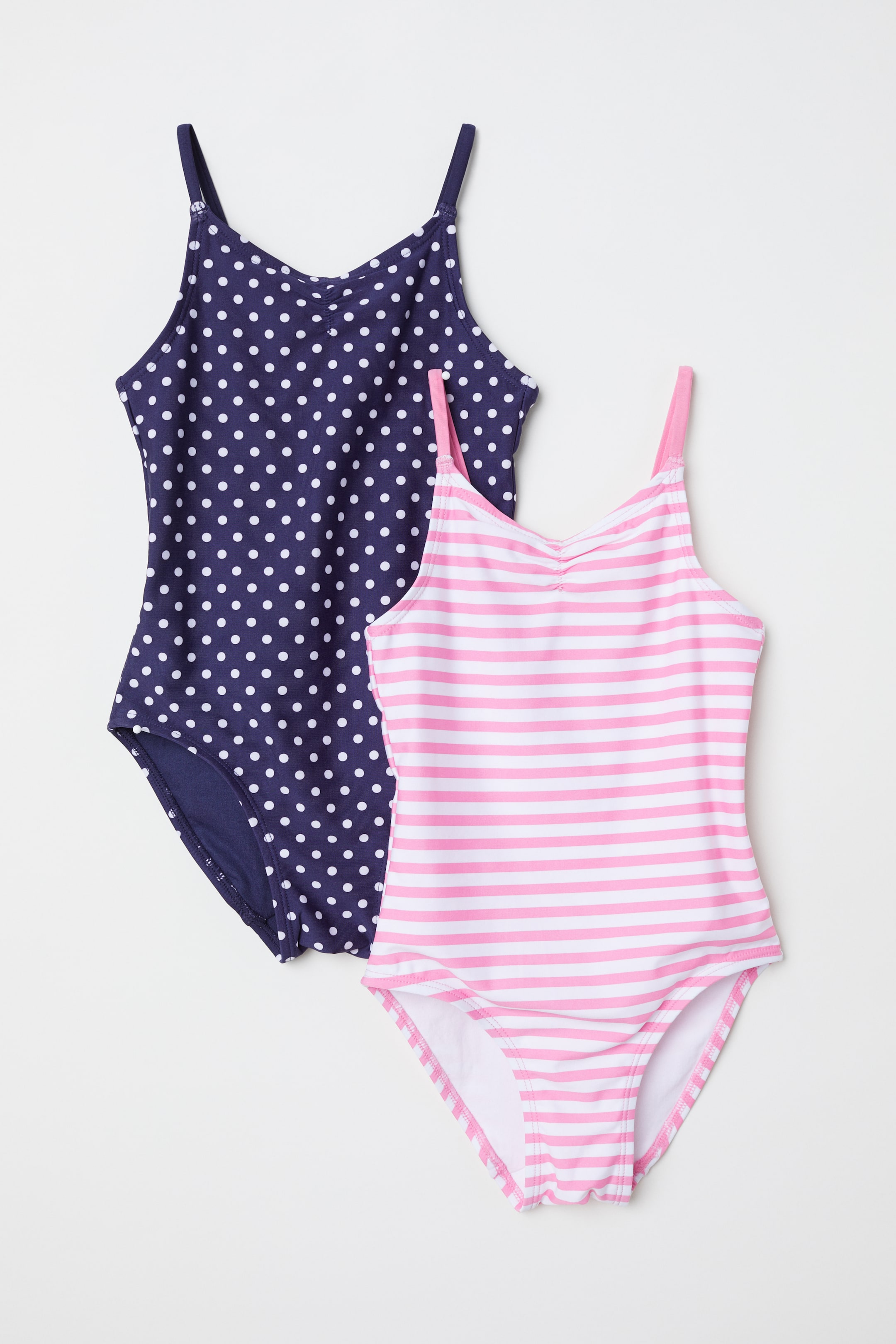 2-pack Swimsuits - Dark blue/dotted - Kids | H&M CA