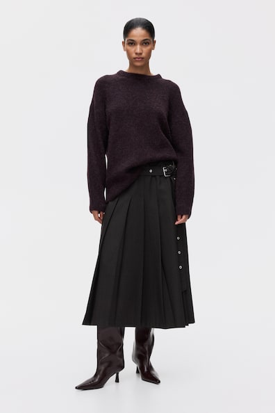 Suéter Oversized en mezcla de alpaca - Morado ciruela oscuro - Ladies ...
