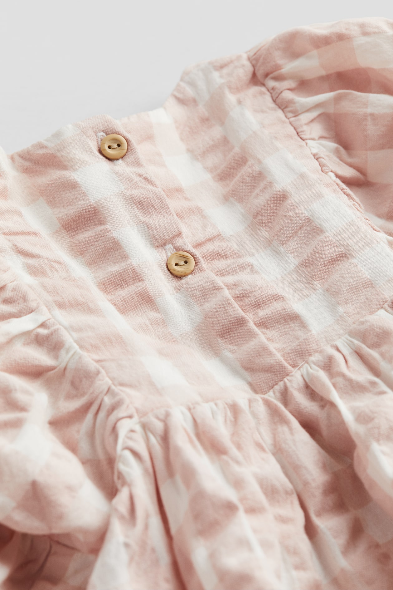 2-piece patterned muslin set - Light pink/Checked - Kids | H&M GB