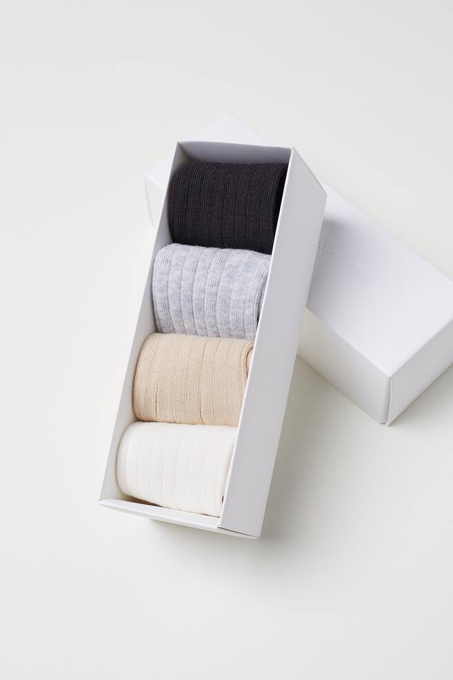 4-pack socks in a box - Mörkgrå - BARN | H&M SE
