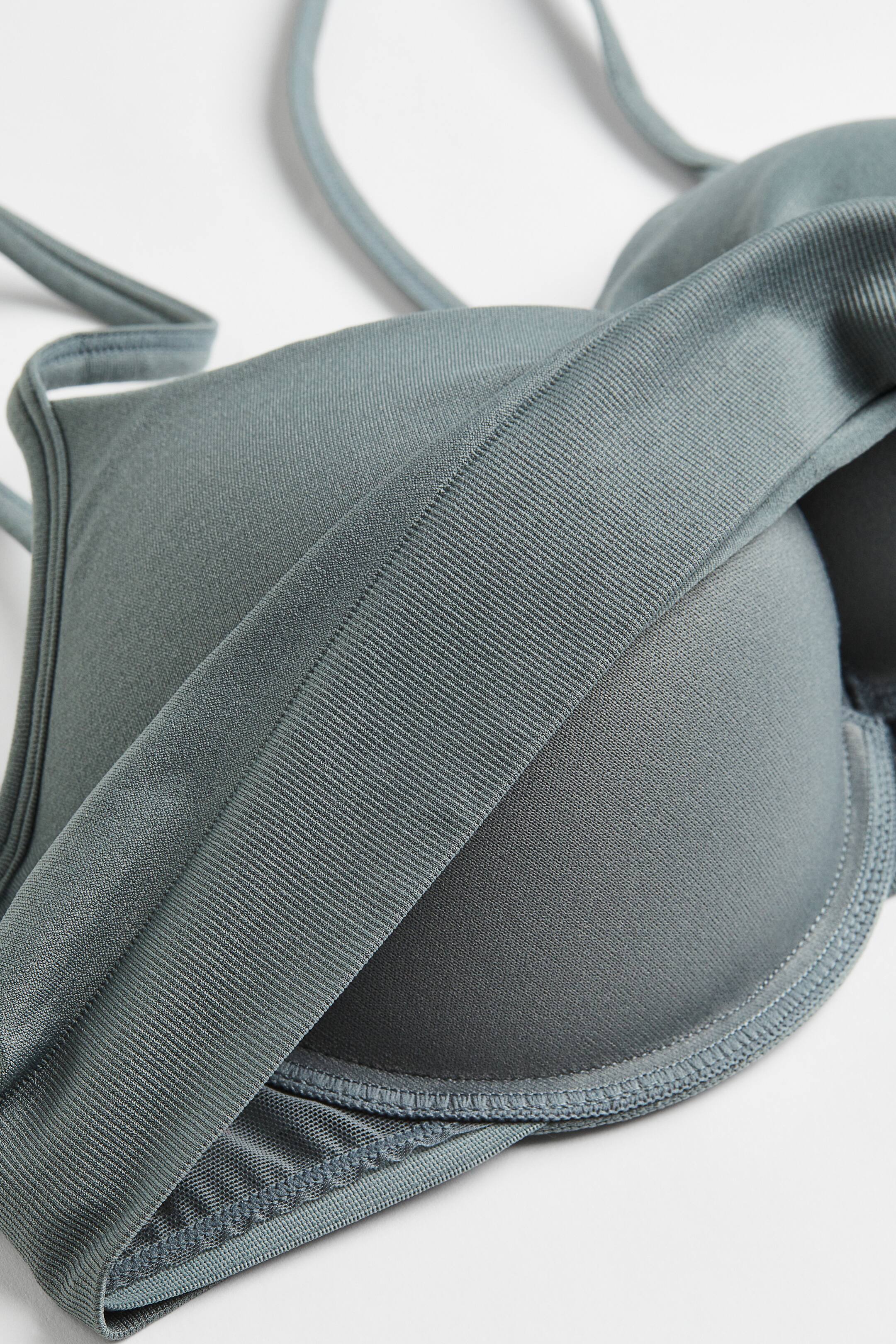 Women's Gray-green Seamless Super Push-up Bra | H&M US