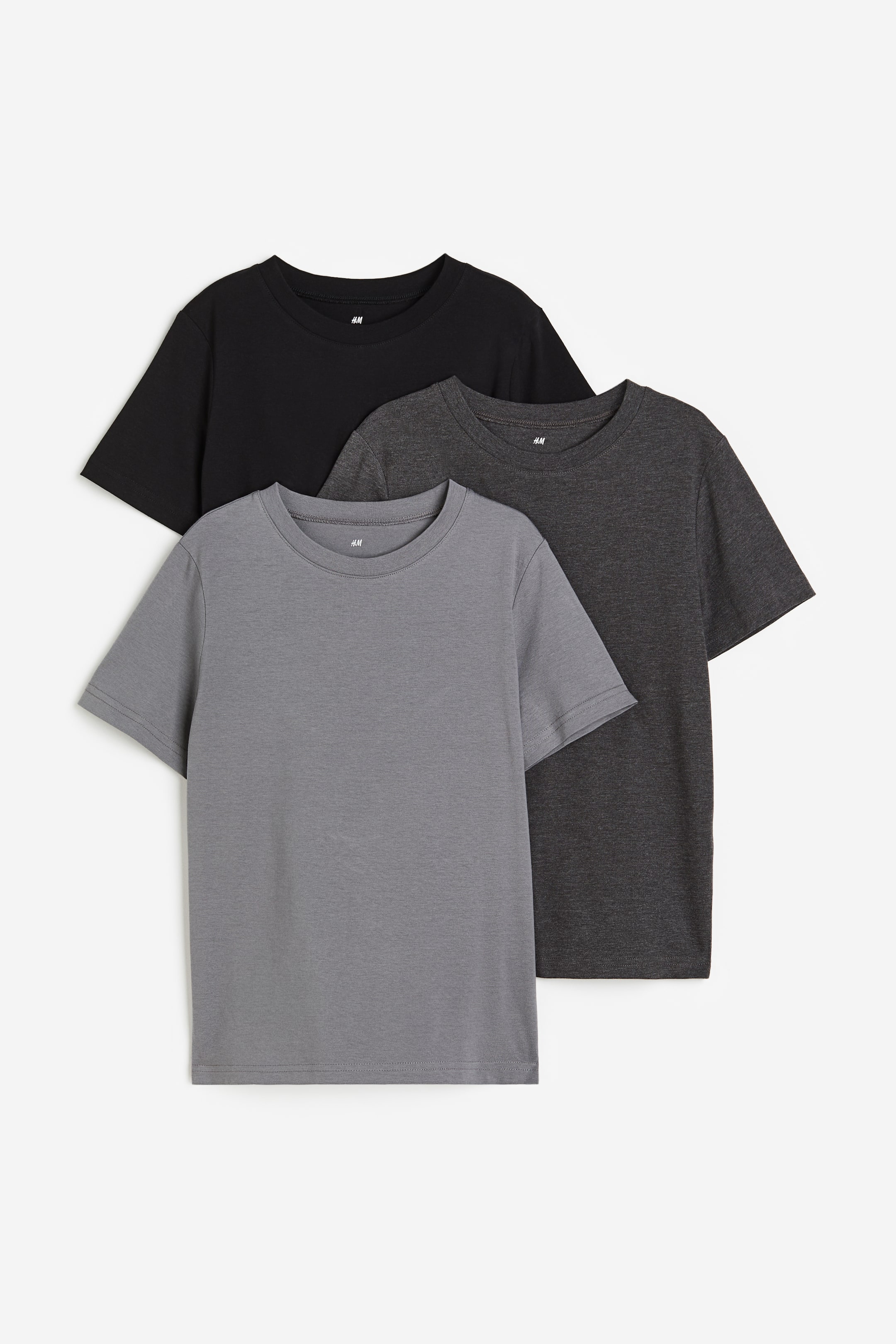 3-pack T-shirts - Gray/dark gray/black - Kids | H&M CA