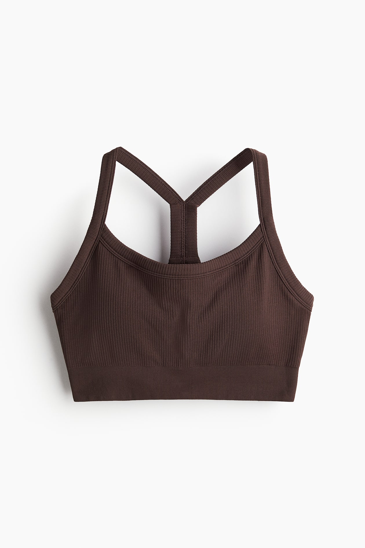 Seamless Medium-Support Sports Bra with DryMove™ - Dark brown - Ladies ...