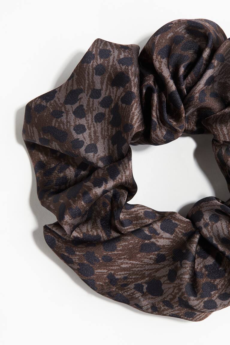 Women's Dark brown/Leopard print Large scrunchie | H&M GB
